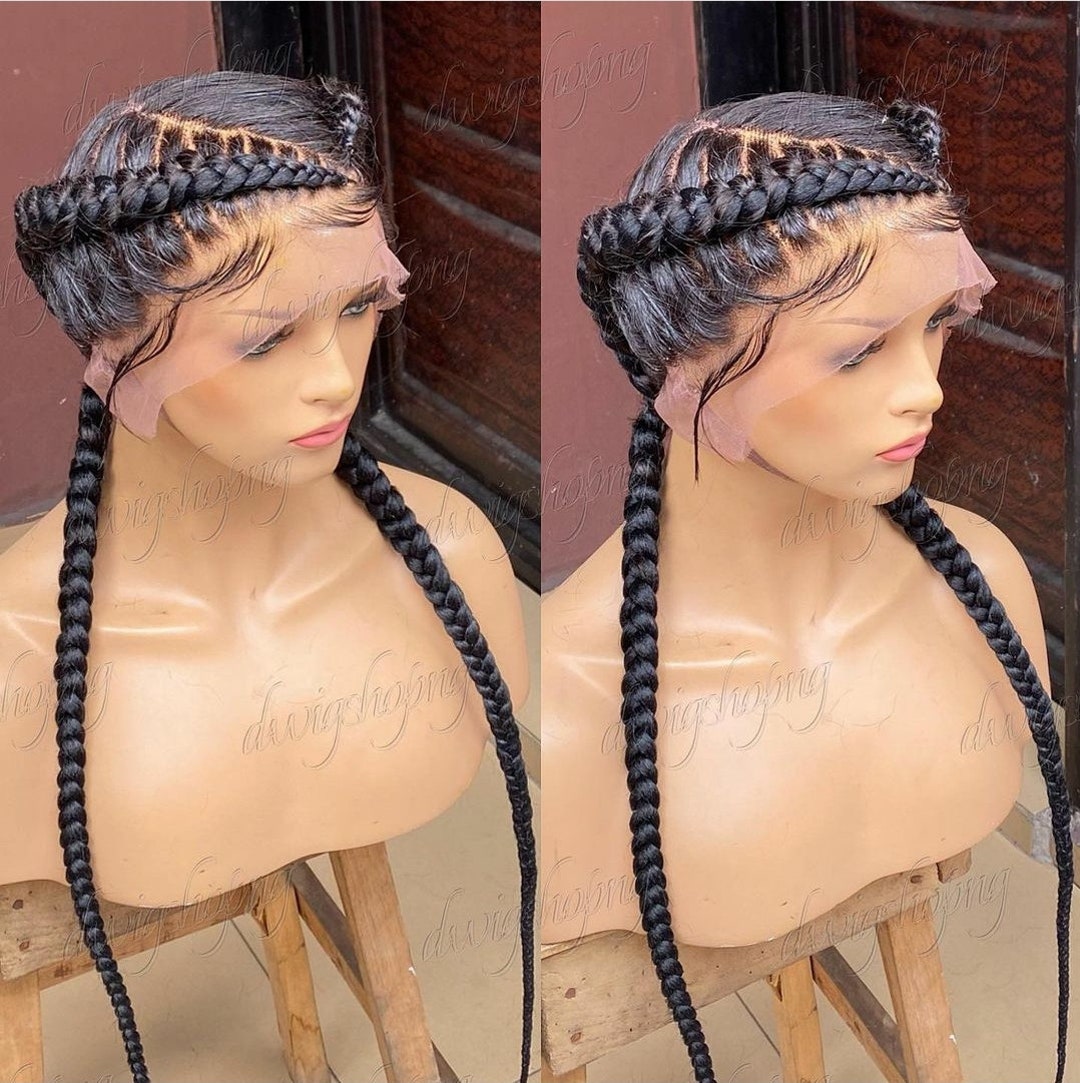 Braided Wig Full Lace Wig Cornrow Wig Faux Locks Passion - Etsy
