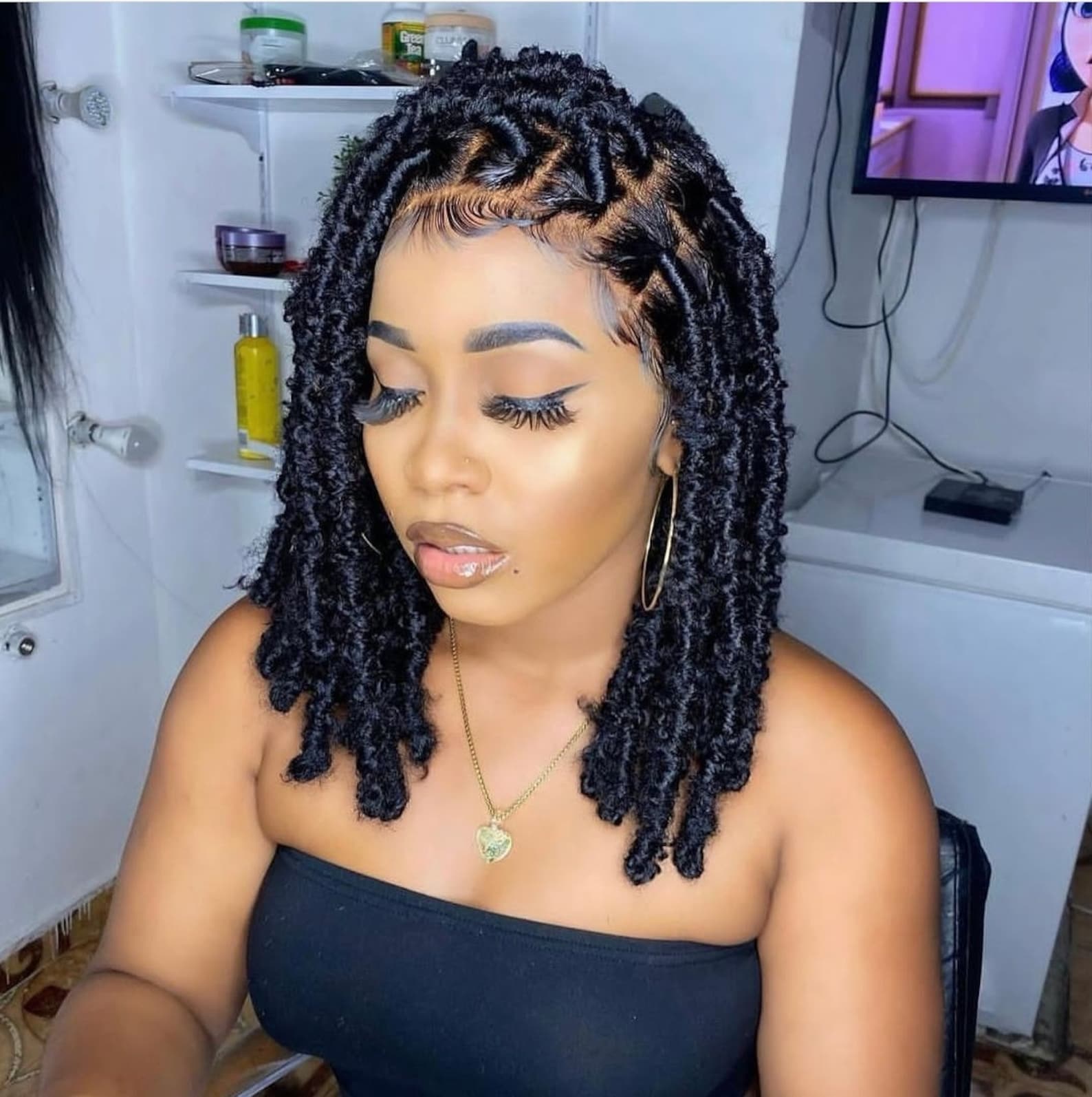 Front Lace Butterfly Locs Wig Full Lace Wig Lace Front Wig - Etsy Canada