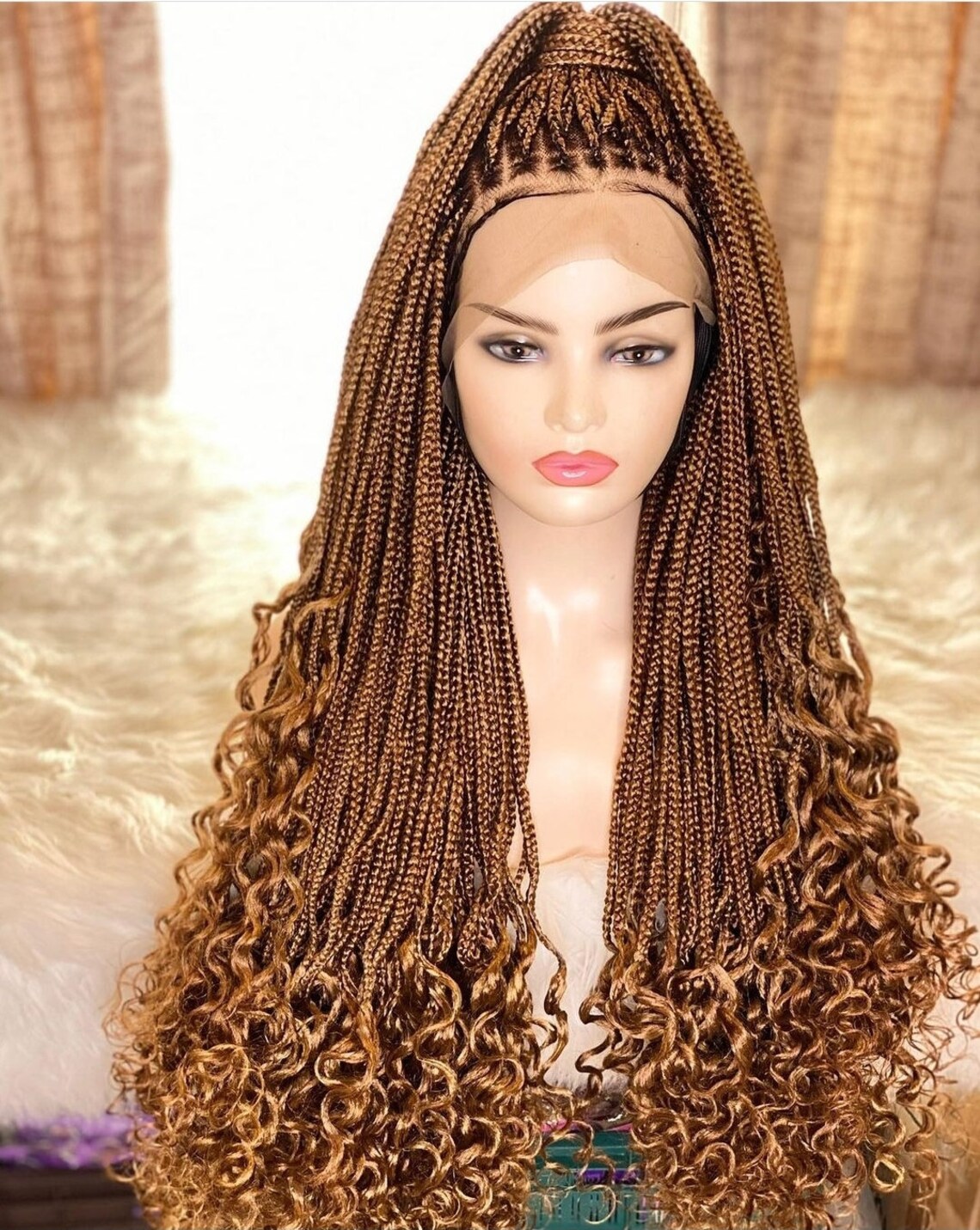 Frontlace Knotless Box Braided Wig Lace Front Wigfulllace Etsy