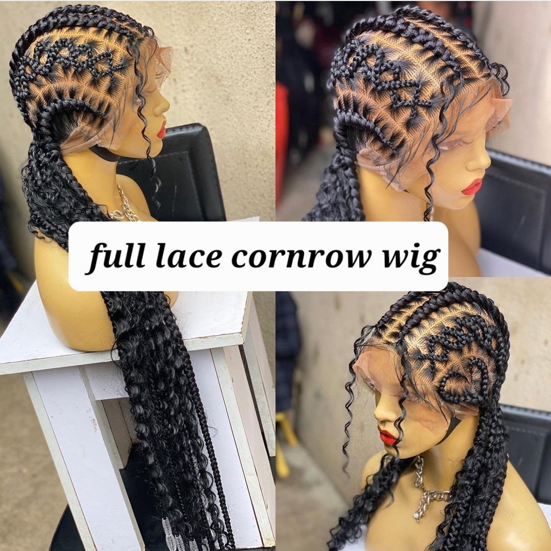 Braided Wig Full Lace Wig Cornrow Wig Faux Locks Passion - Etsy