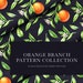 Orange Branch Digital Paper. Watercolor Oranges Seamless Pattern ...