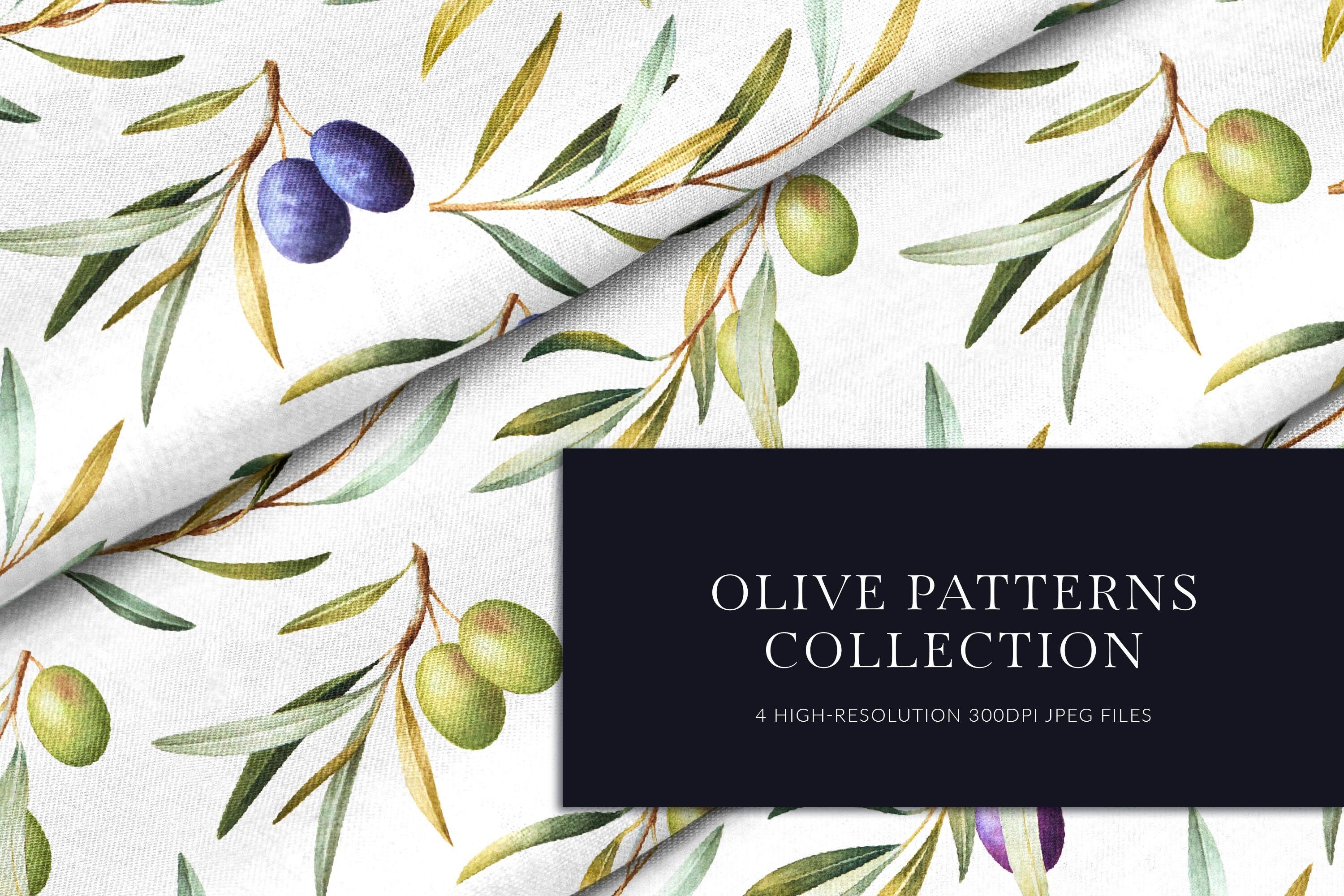 Olive Branch Digital Paper. Watercolor Olive Seamless Pattern. - Etsy