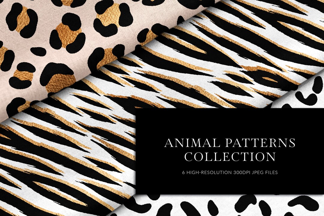 Leopard and Zebra Digital Paper. Animal Print JPG. Leopard - Etsy