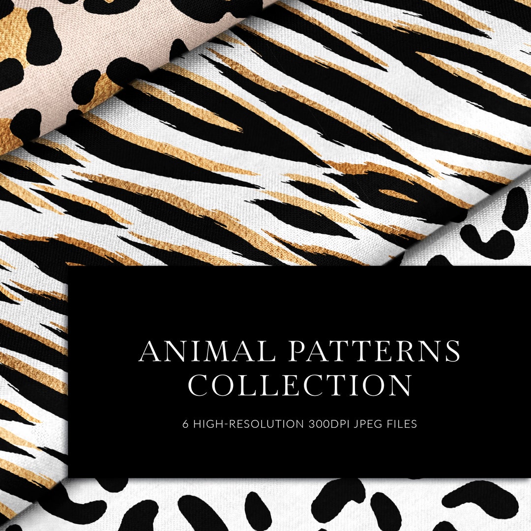 Leopard and Zebra Digital Paper. Animal Print JPG. Leopard Pattern ...