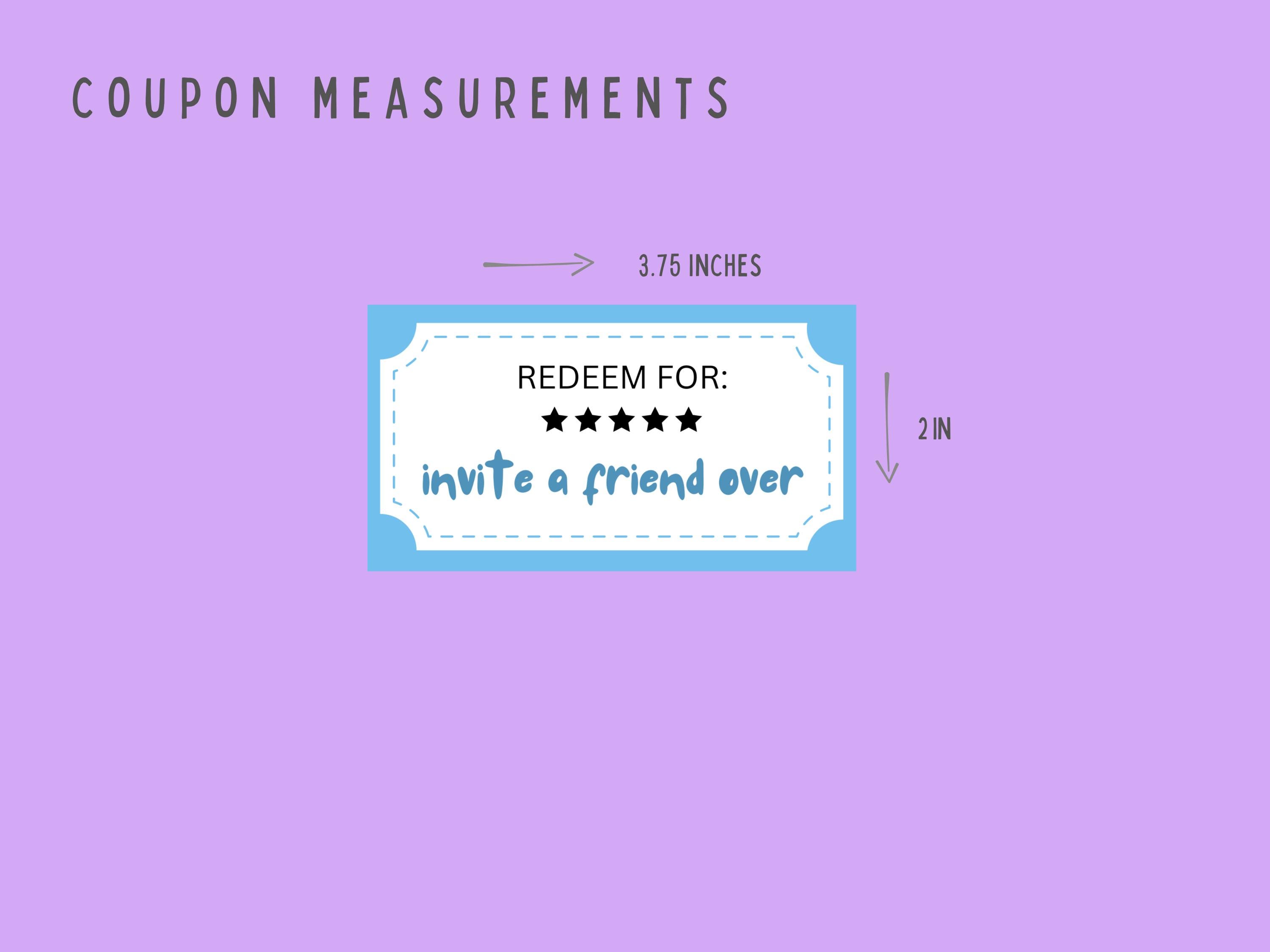 Printable Kids Reward Coupon Book: Editable Birthday Gift (digital ...