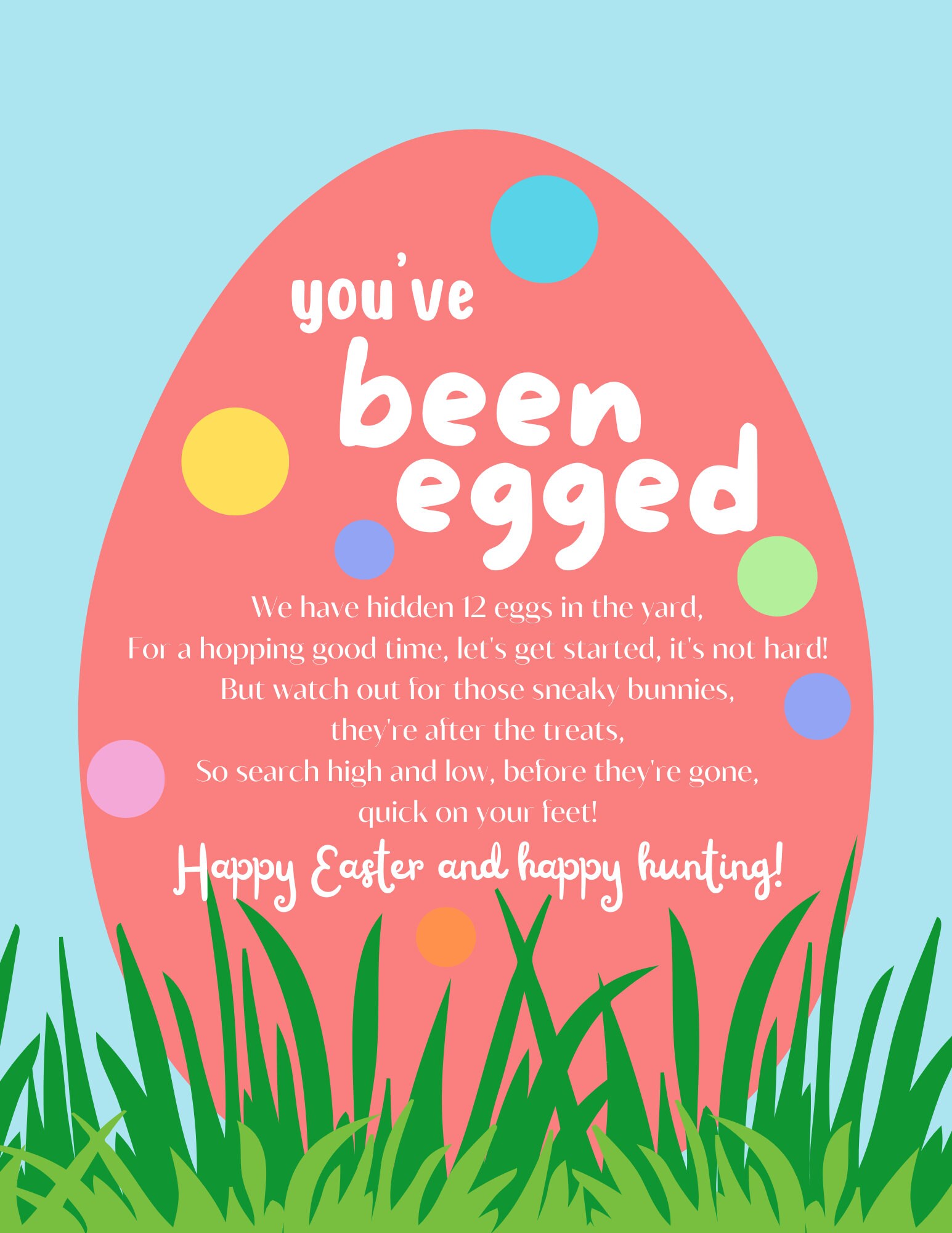 You've Been Egged Easter Game easter Egg Hunt Activity Easter Printable ...