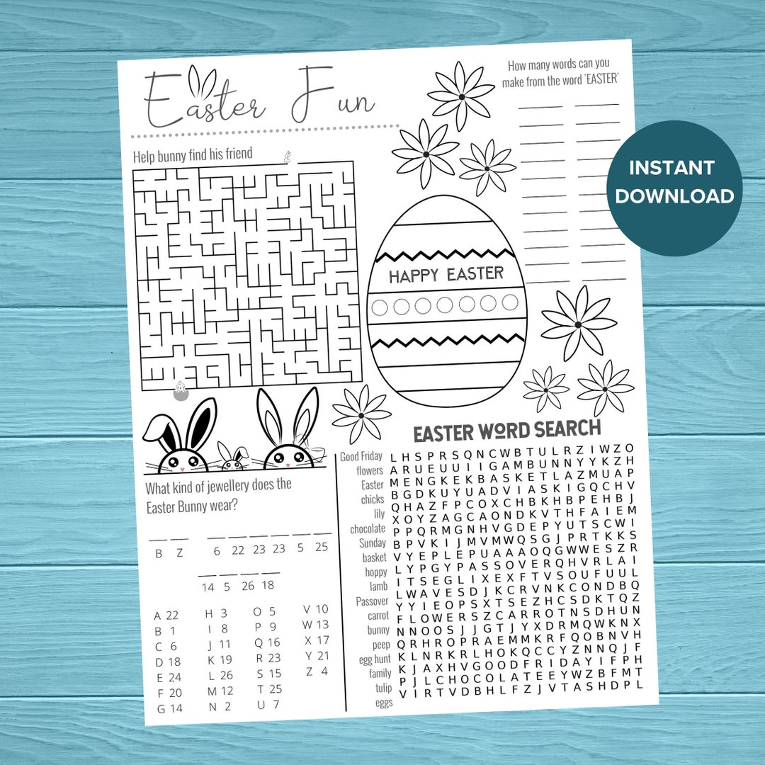 Easter Printable Easter Activity Sheet Easter Learning Games Worksheet ...