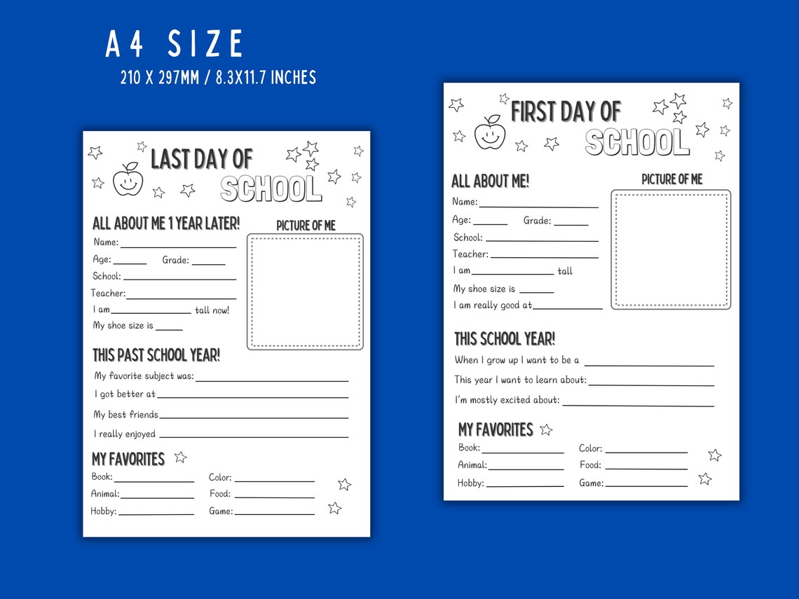 Printable First and Last Day of School Keepsake Worksheet, Back to ...