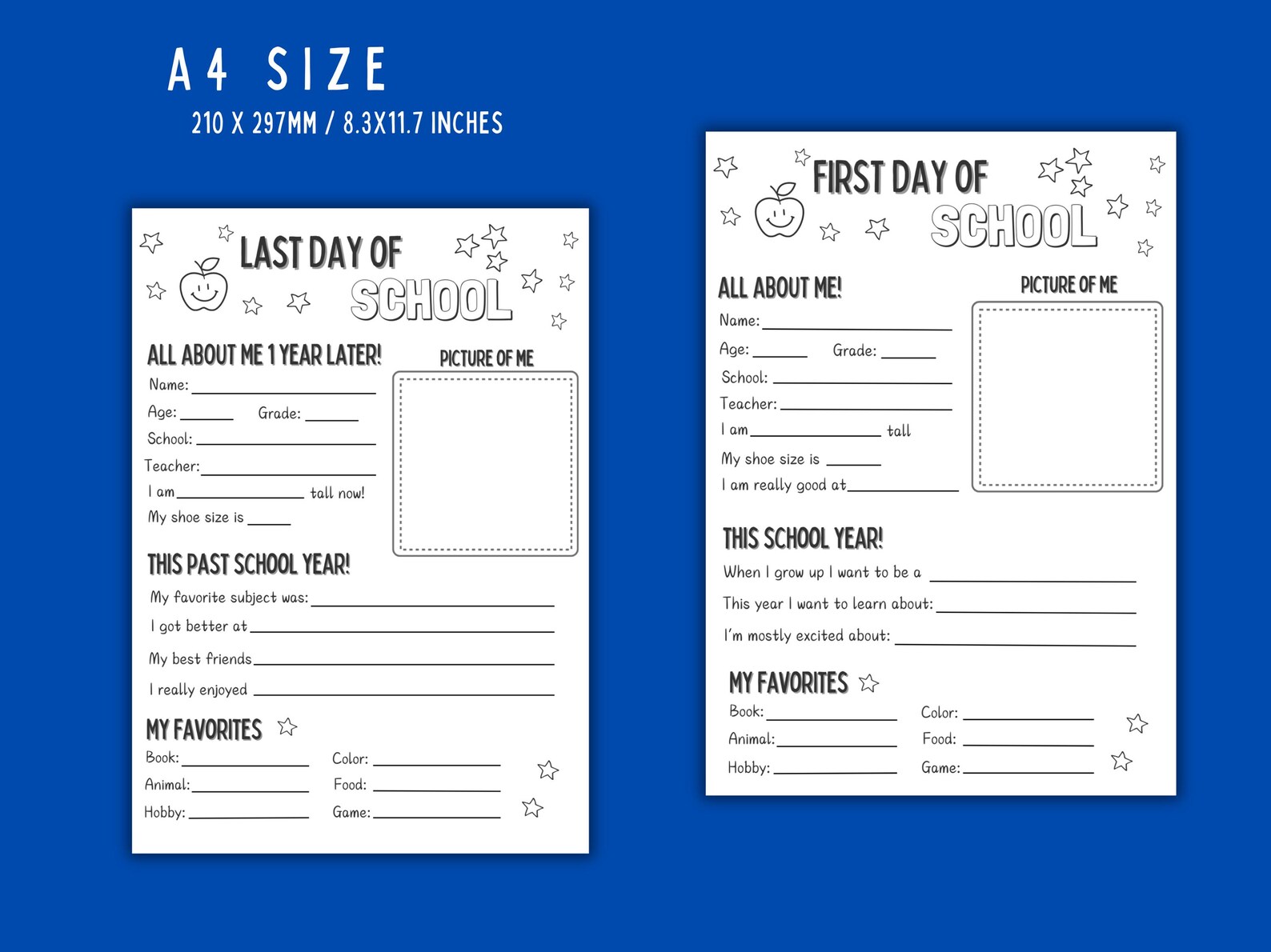 Printable First and Last Day of School Keepsake Worksheet, Back to ...