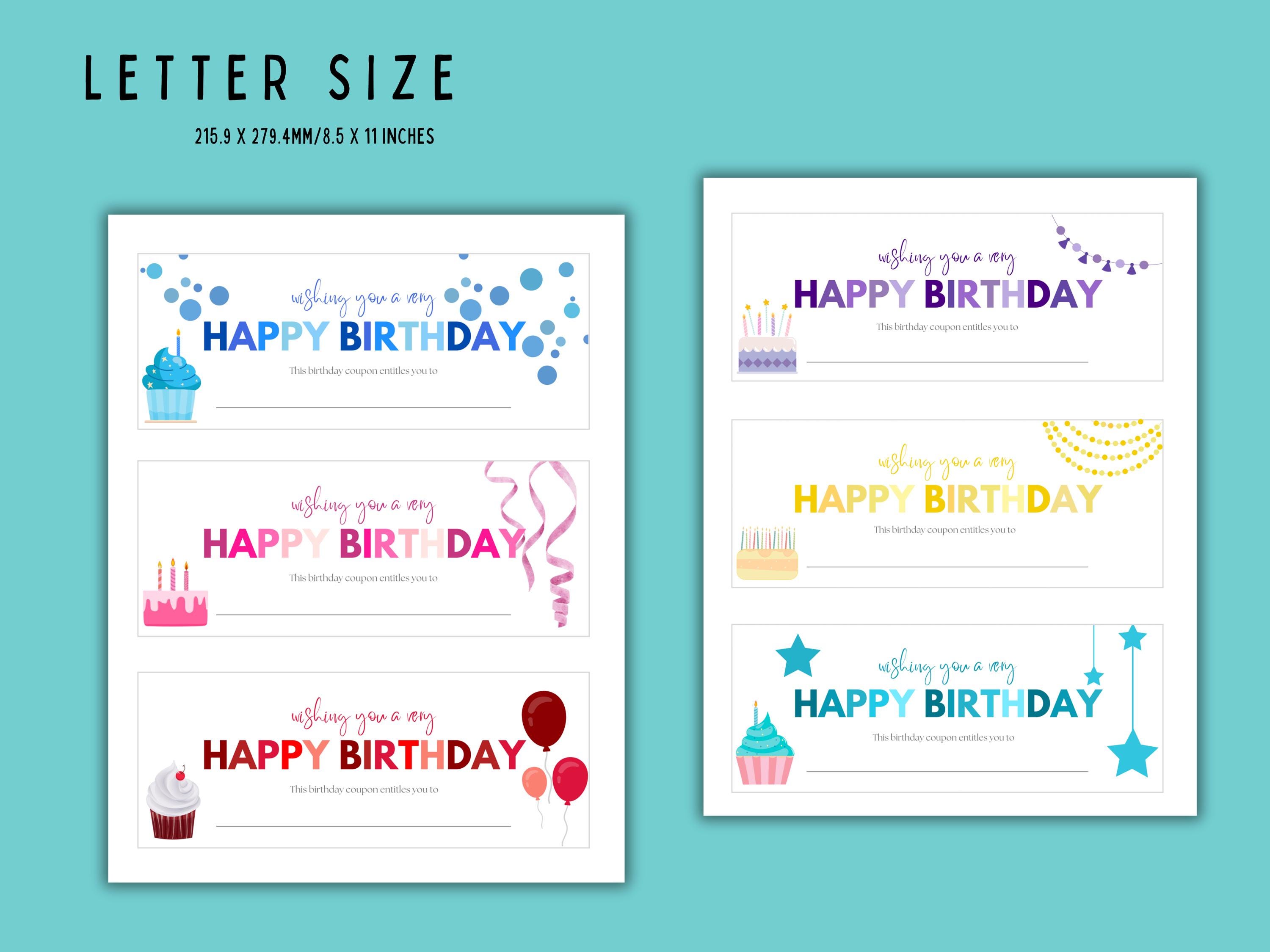 Happy Birthday Coupon Book: Fill-in DIY Gift (digital Download) - Etsy