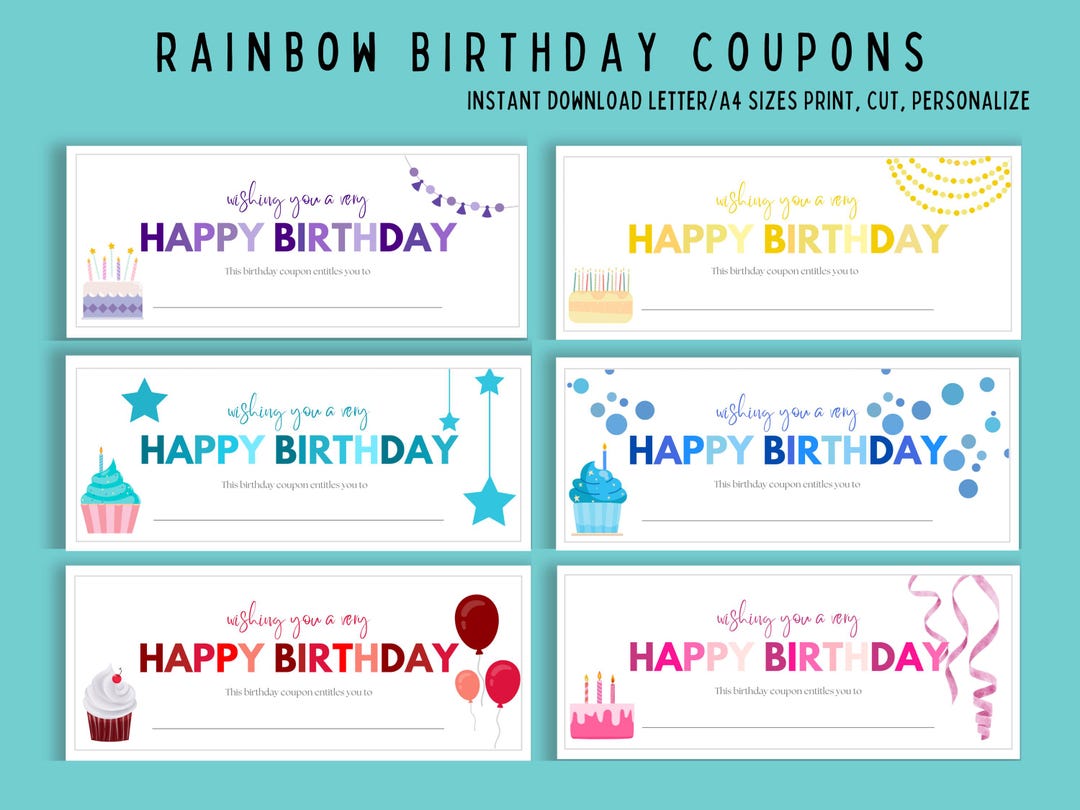 Happy Birthday Coupon Book: Fill-in DIY Gift (digital Download) - Etsy