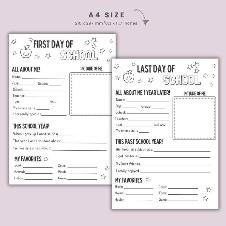 Printable First and Last Day of School Keepsake Worksheet, Back to ...