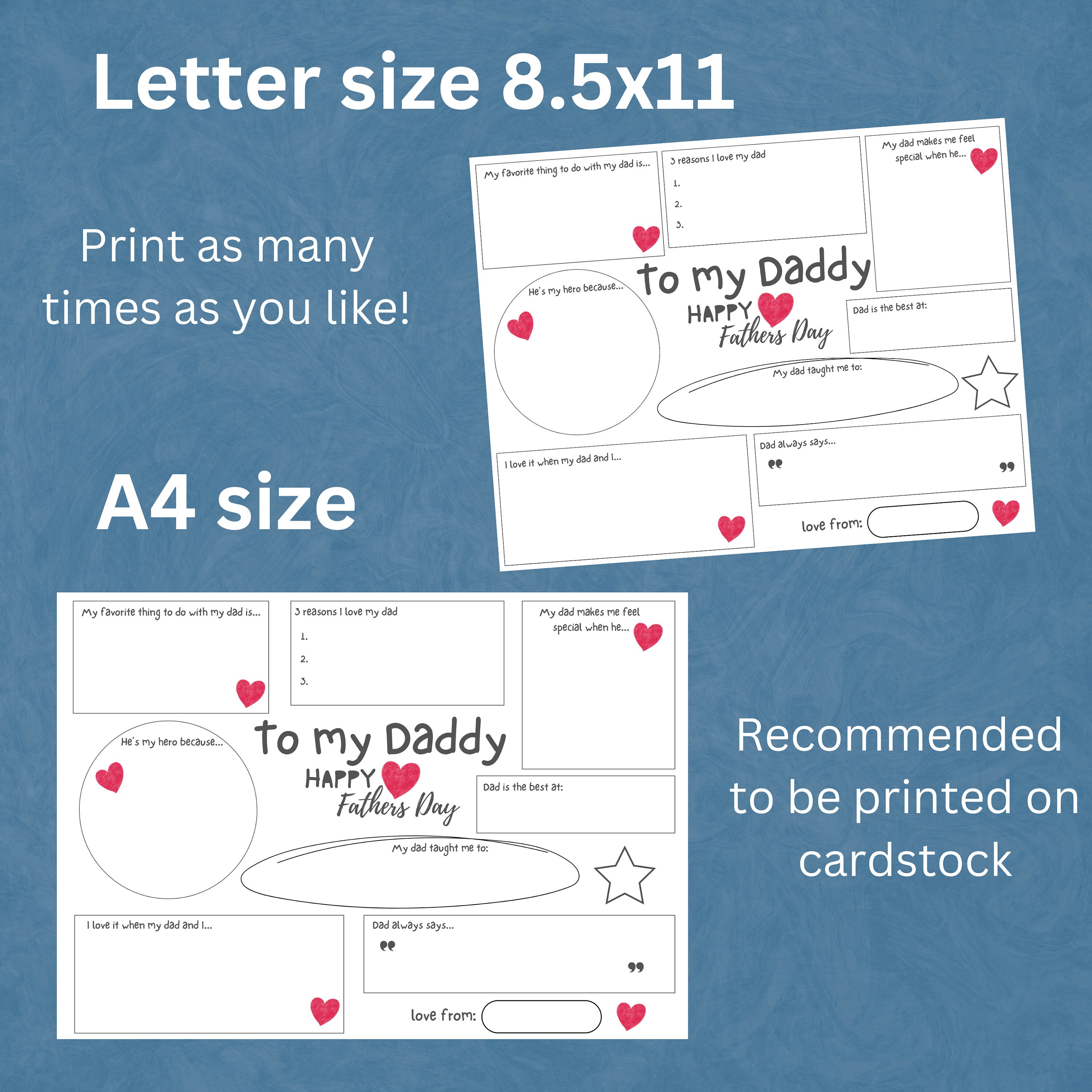 Fathers Day Printable, All About My Dad Fathers Day Questionnaire Dad ...