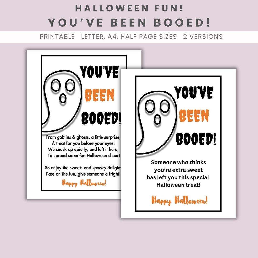 You've Been Boo'd, BOOED: Printable Halloween, Halloween Unique ...