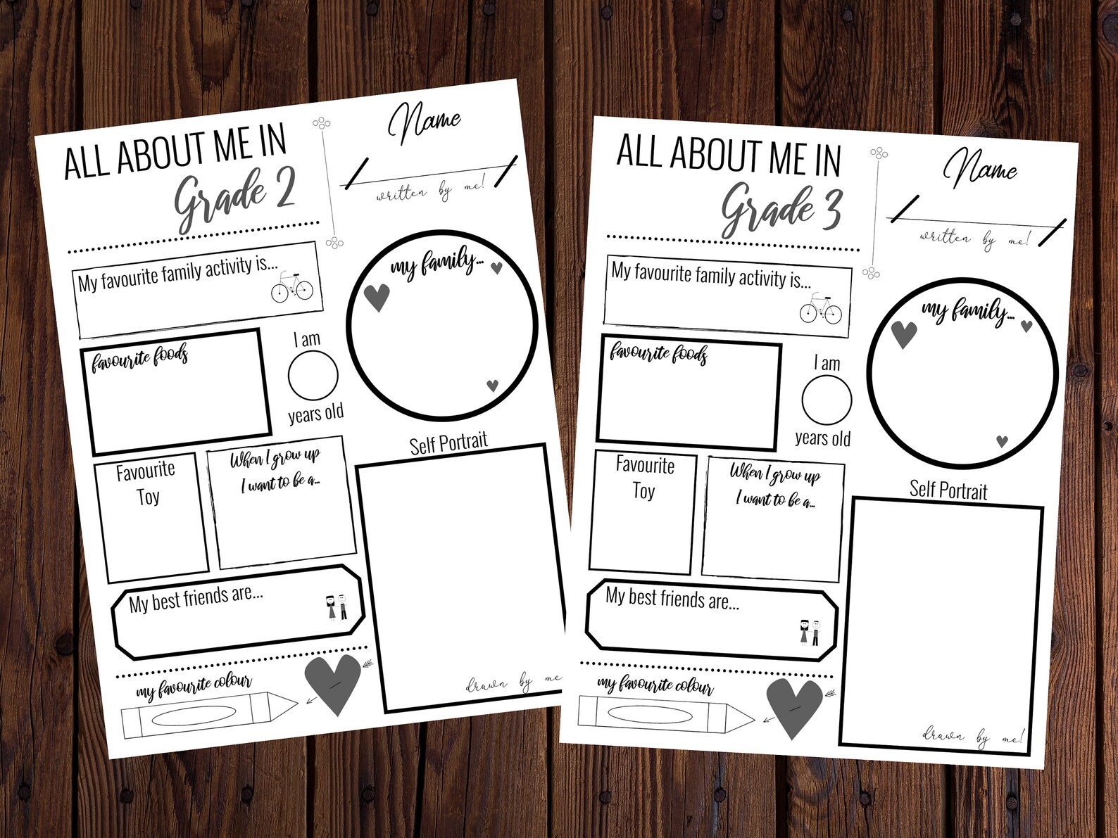 Preschool to Grade 5 All About Me Printable Elementary | Etsy