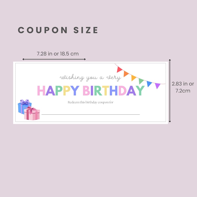 Birthday Gift, Printable Happy Birthday Coupons, Printable Coupon ...