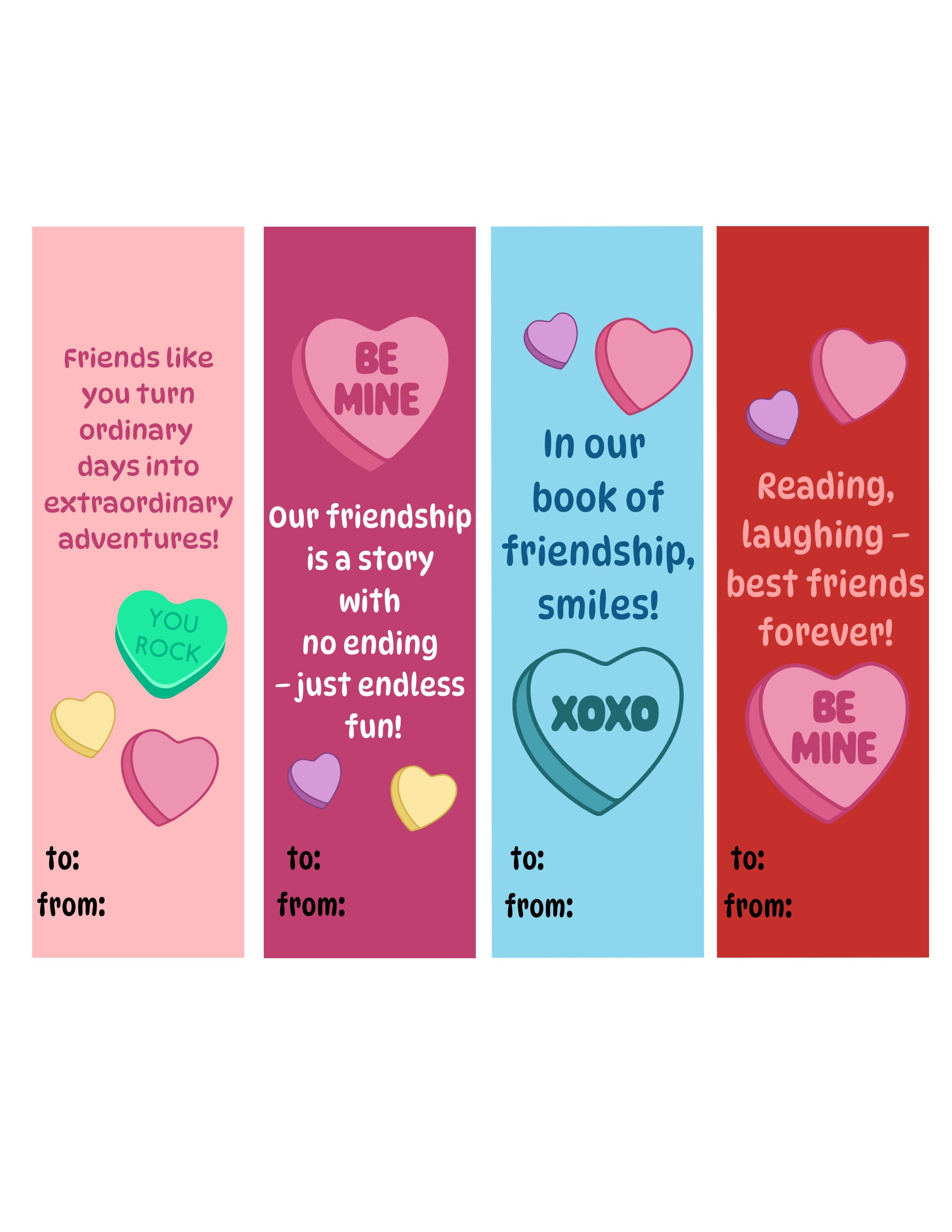 Valentines Bookmarks | Printable Valentines | Instant Download - Etsy