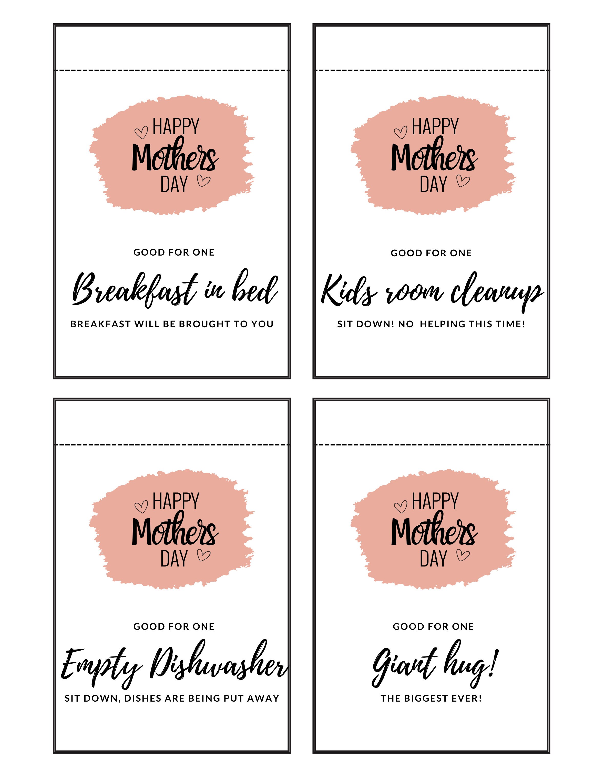 Mothers Day Coupons Printable, Mom Coupon Book, Printable Mother's Day ...