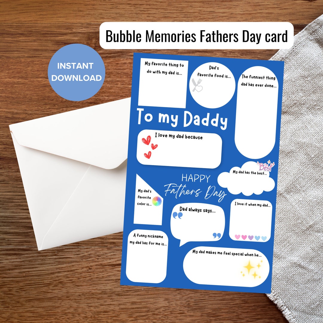 Fathers Day Card My Dad Printable All About My Dad Gift for Dad ...