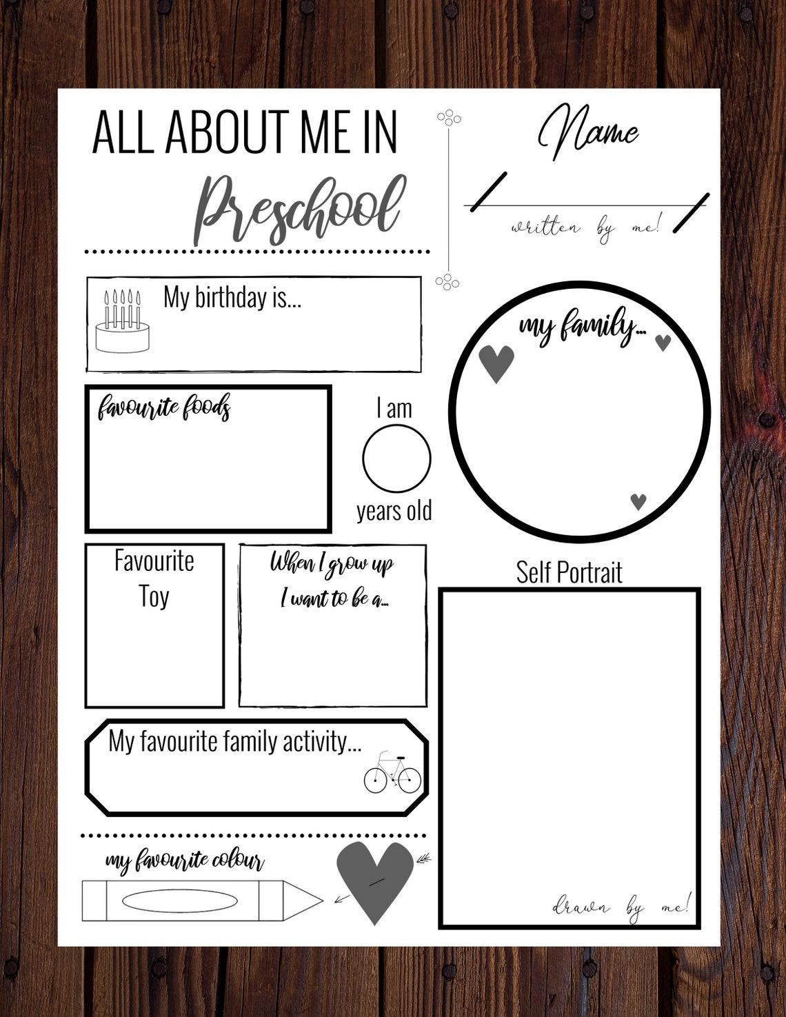 Preschool to Grade 5 All About Me Printable Elementary - Etsy