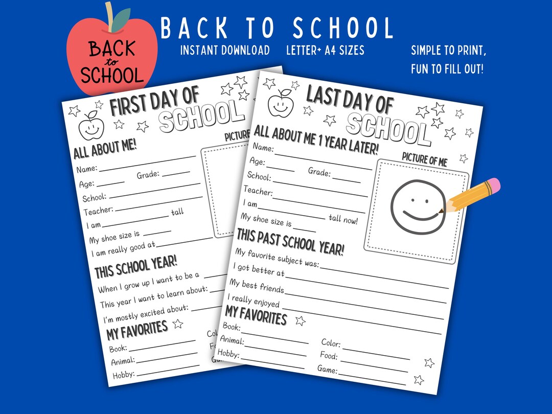 Printable First and Last Day of School Keepsake Worksheet, Back to ...