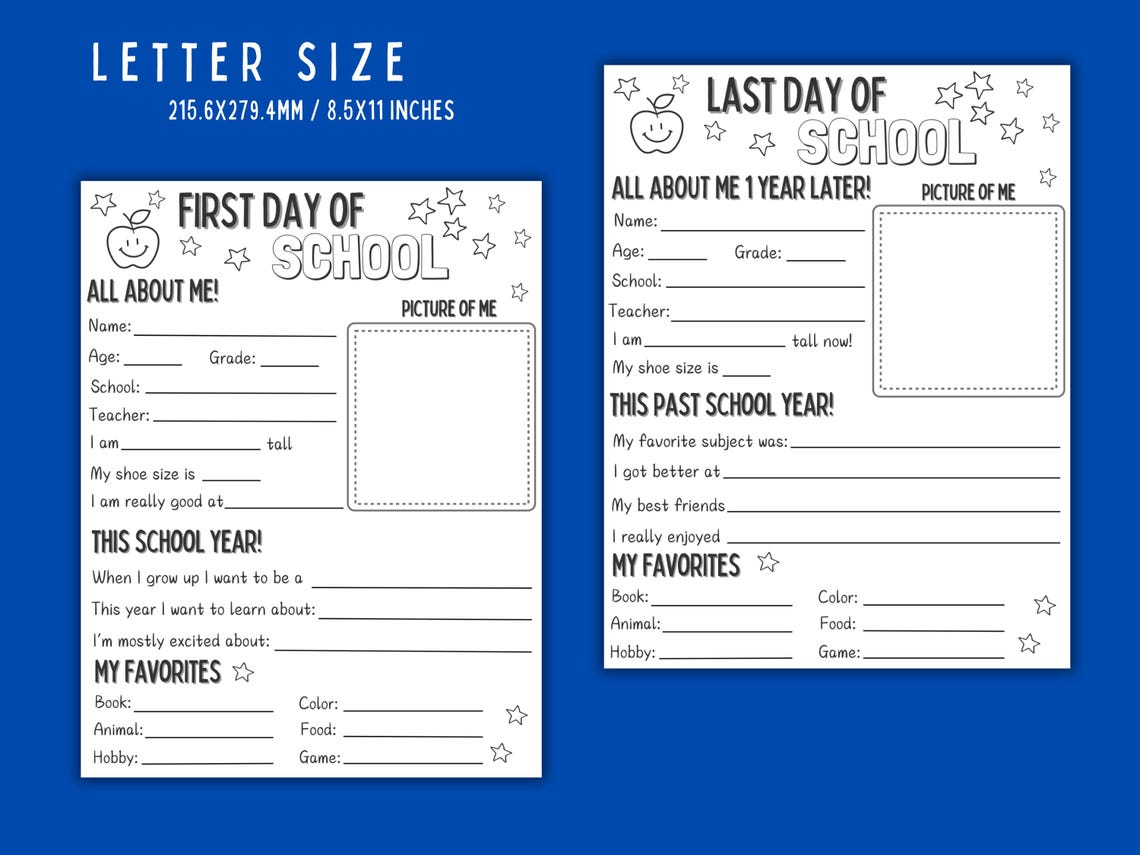 Printable First and Last Day of School Keepsake Worksheet, Back to ...