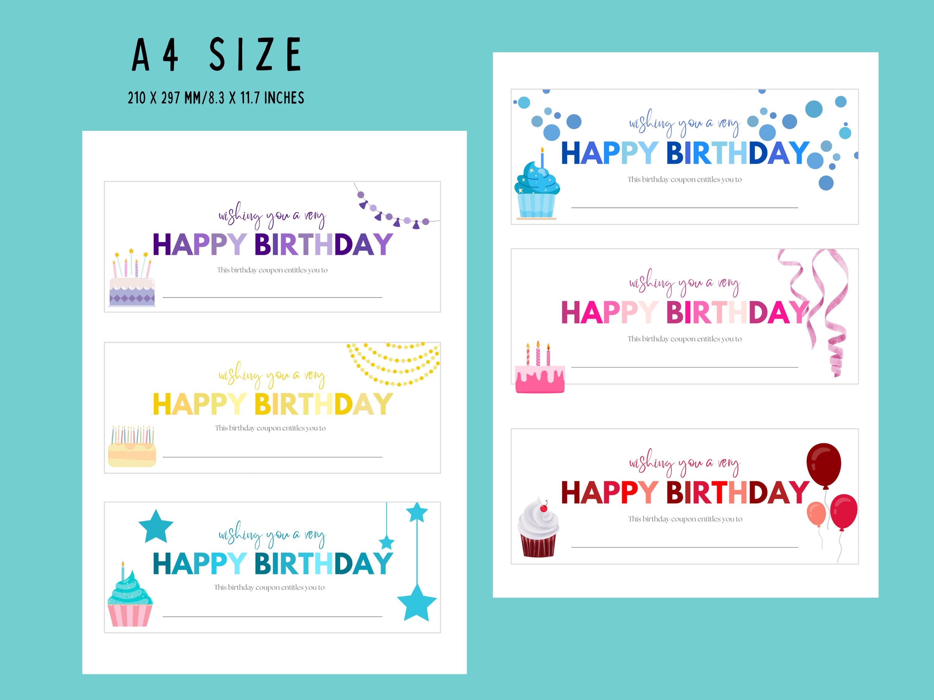Happy Birthday Coupon Book: Fill-in DIY Gift (digital Download) - Etsy