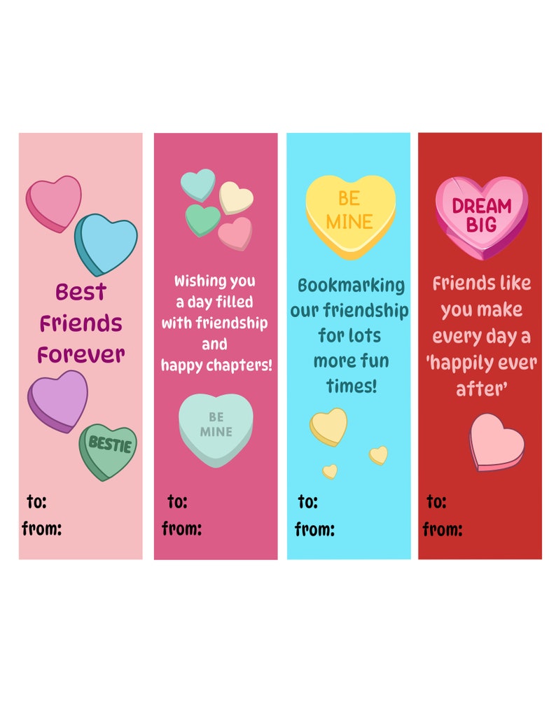 Valentines Bookmarks | Printable Valentines | Instant Download - Etsy