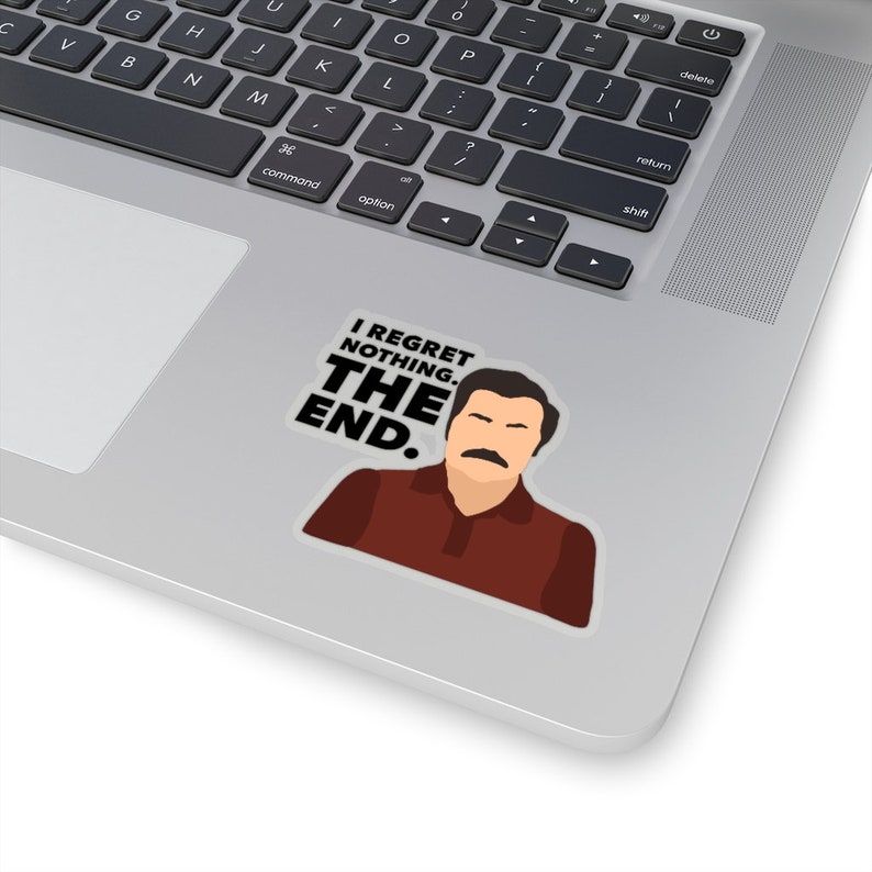 Parks and Rec Ron Swanson Cutout Sticker, I Regret Nothing, the End - Etsy