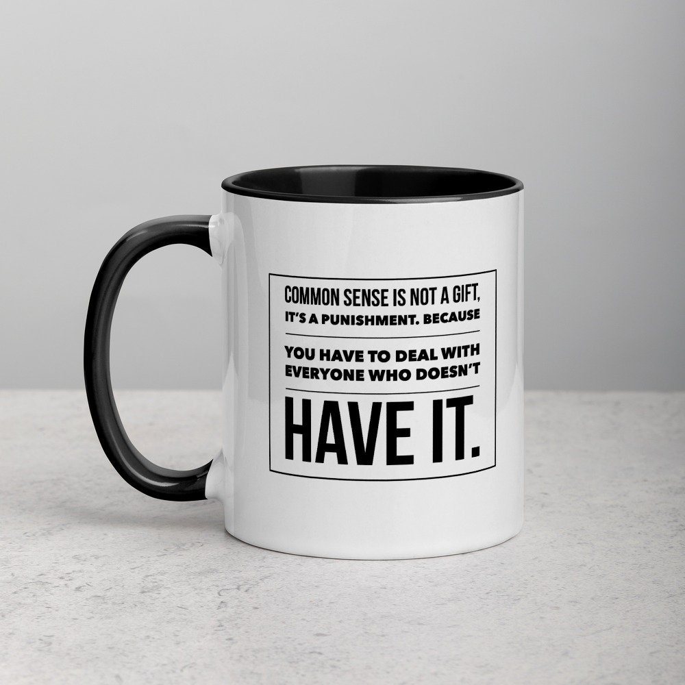 MUG WITH QUOTE Philosopher Tea Mug Black White Mug Gift - Etsy