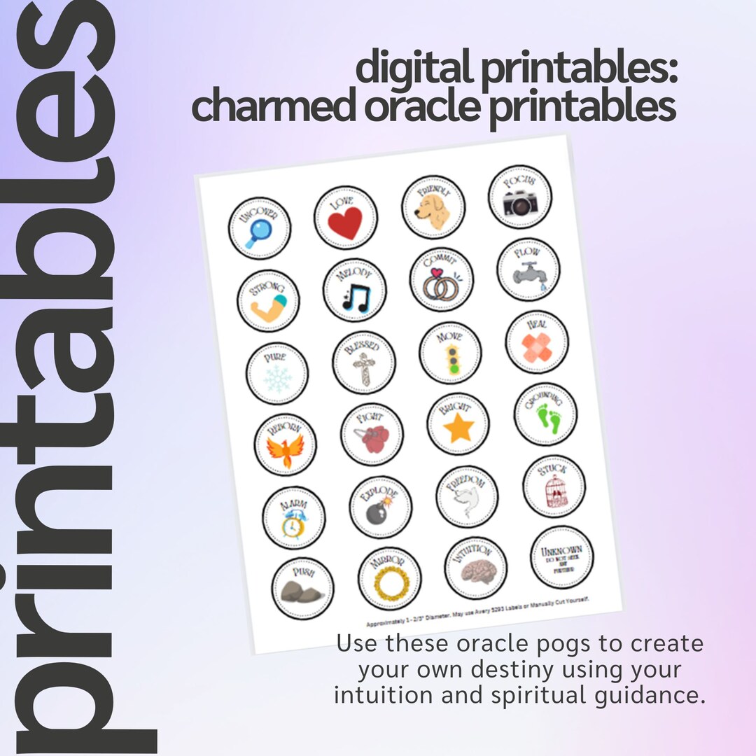 Charmed Oracle Pogs Oracle Printables by Tarot by Goldie - Etsy Canada