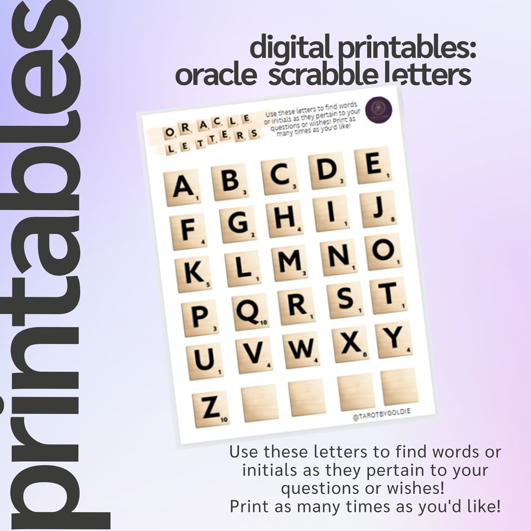 Oracle Scrabble Letter Pogs Oracle Printables by Goldie - Etsy