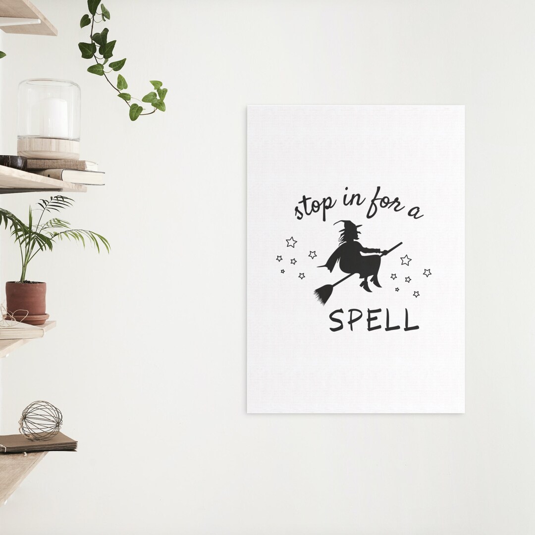 Stop in for a Spell Poster // Witch Spell Poster, Trendy Halloween Art ...