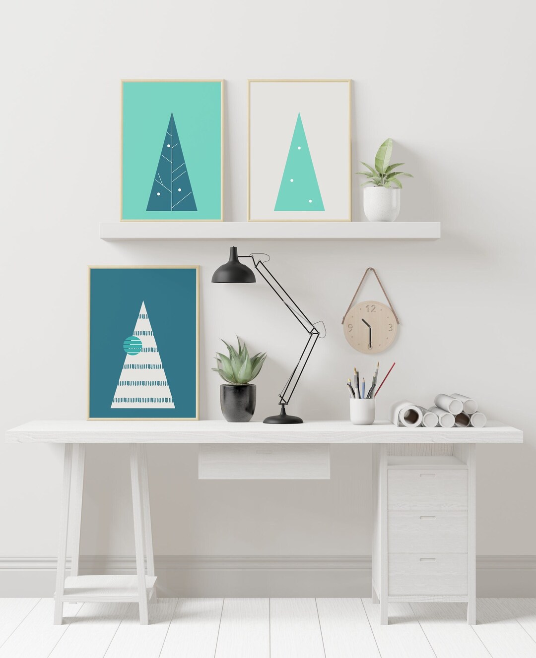 Abstract Trees Digital Poster - Abstract Christmas Trees Art - Home ...
