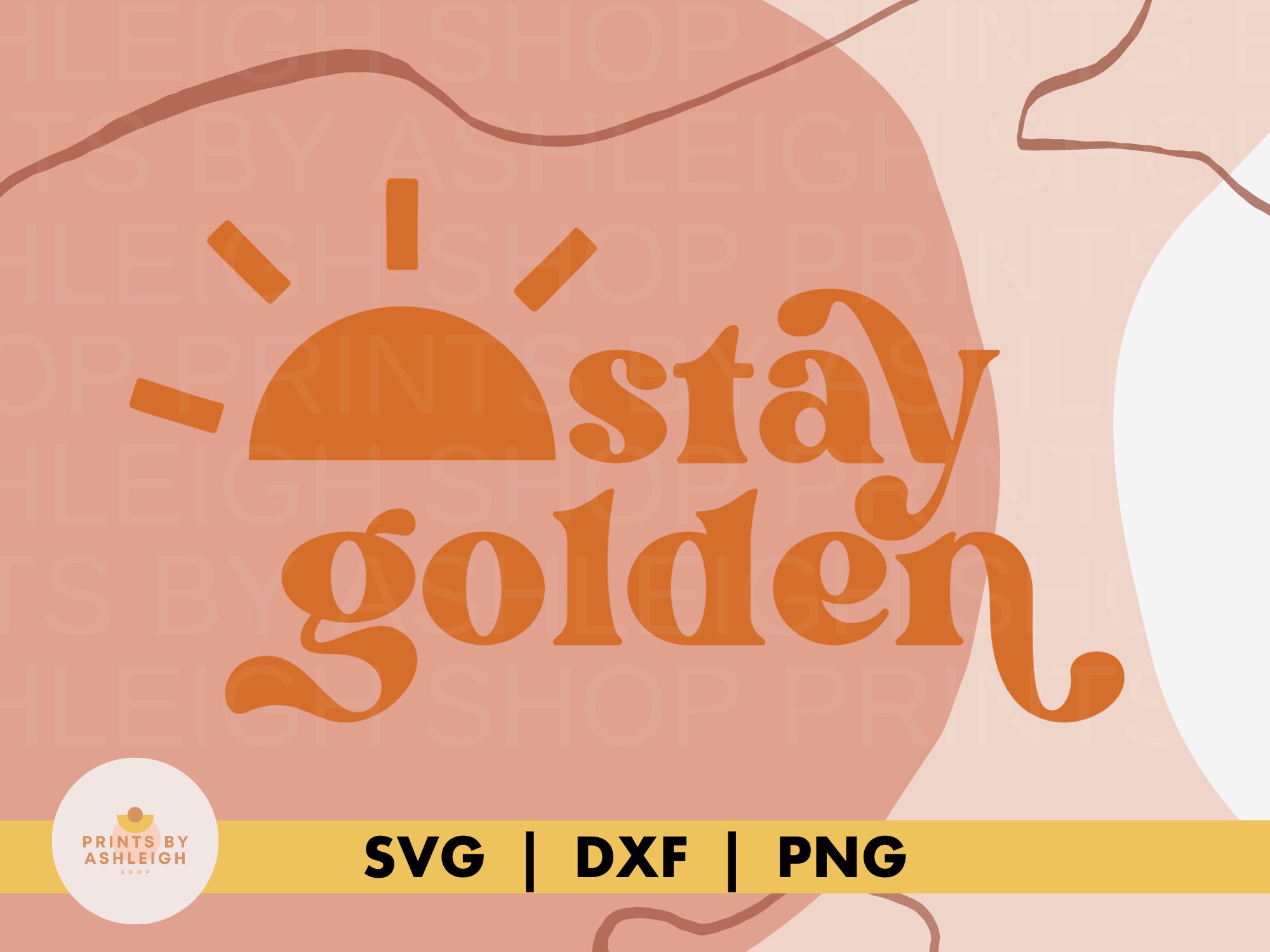 Stay Golden SVG // Stay Golden PNG, Retro Silhouette File, Sun Rays Cut ...