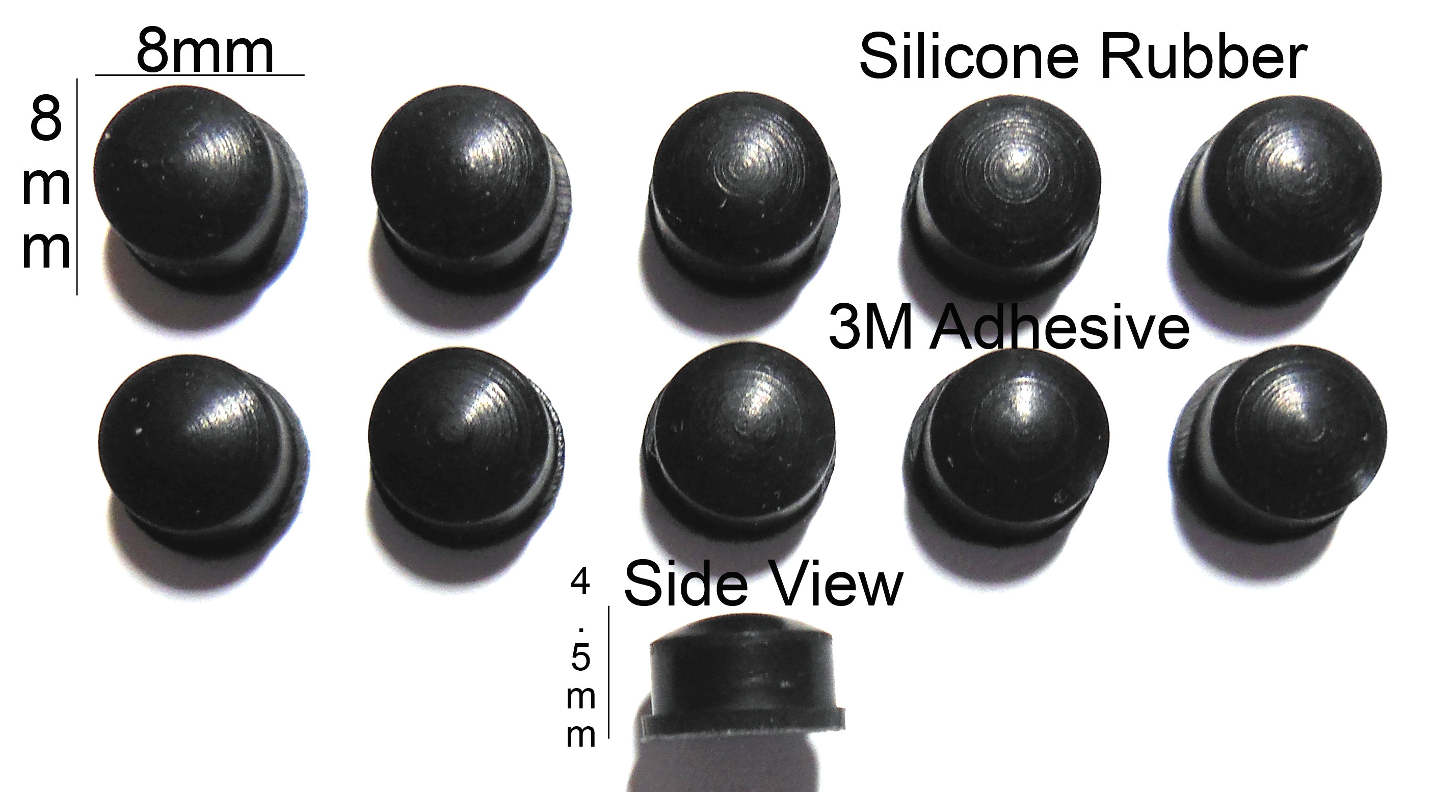 VATH Self Adhesive Silicone Rubber Feet 8mm(l) X 8mm(w) X 4.5mm(h ...