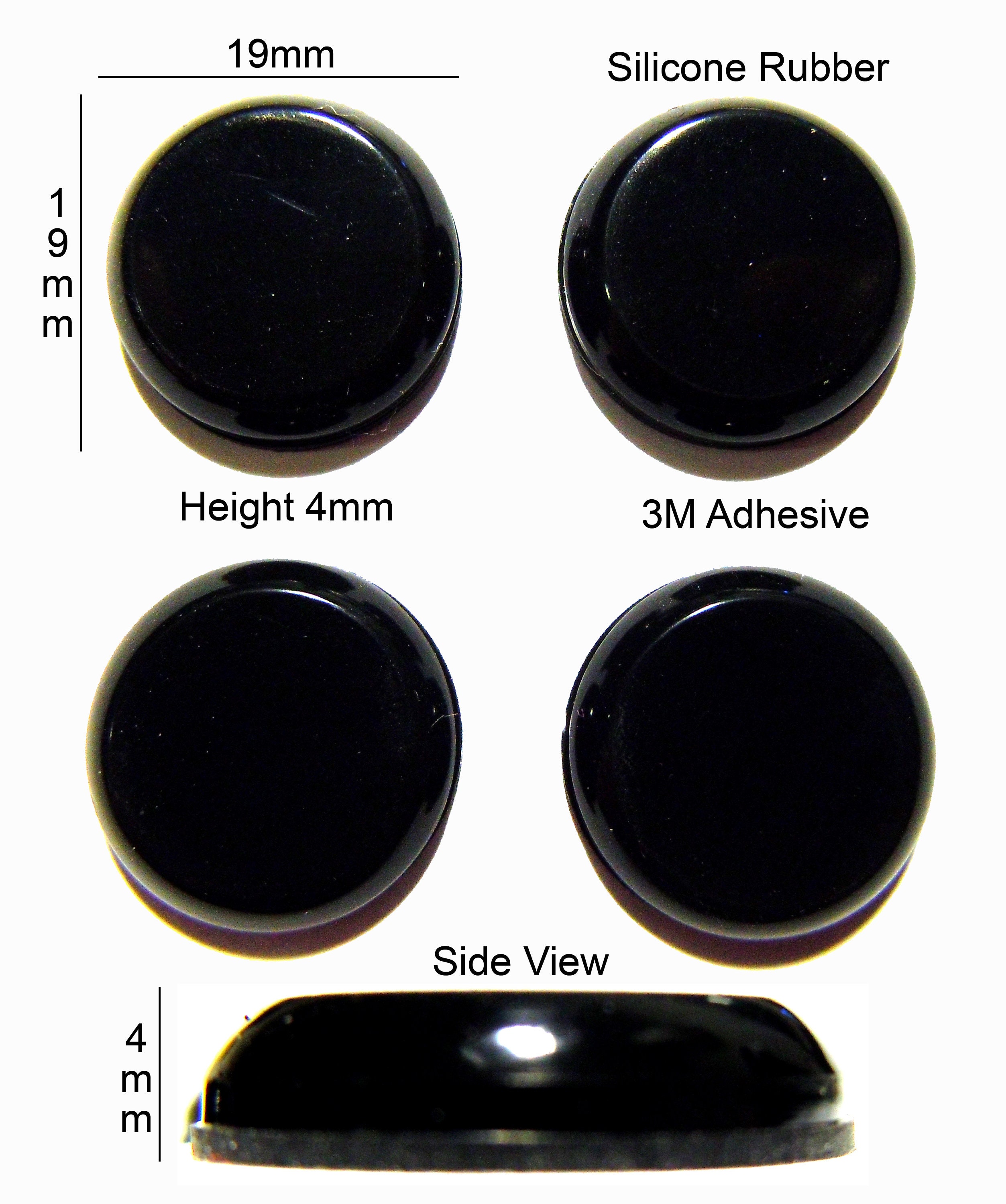 VATH Self Adhesive Silicone Rubber Feet 19mm(l) X 4mm(h) 4pcs [RB102 ...