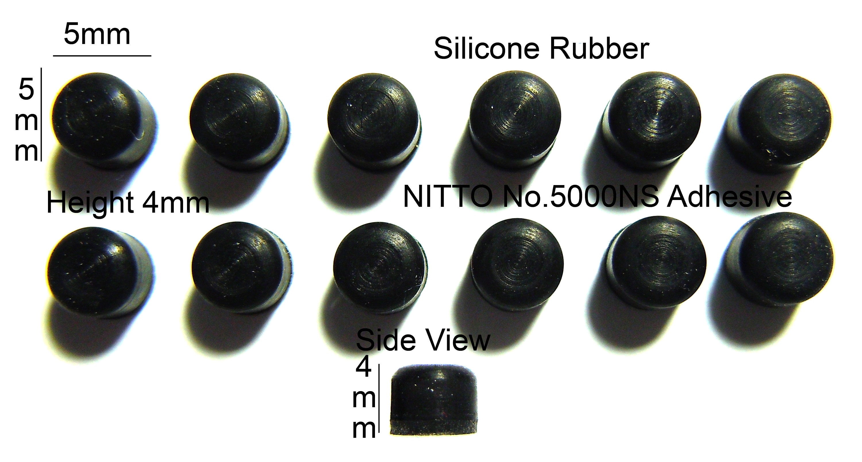 VATH Self Adhesive Silicone Rubber Feet 5mm(l) X 4mm(h) 12pcs [RB126 ...