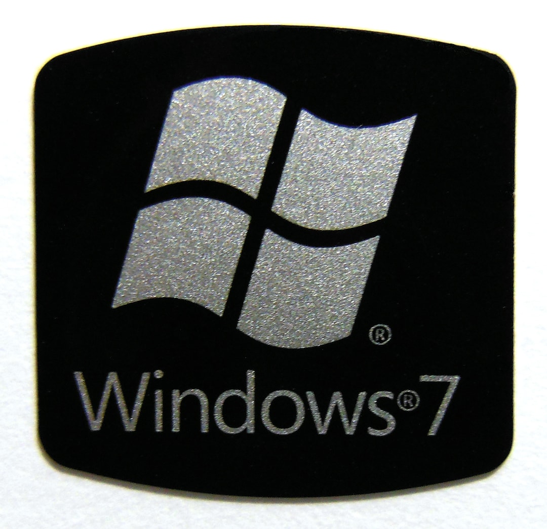 Windows 7 Sticker in Black and Silver 18 X 18mm / 11/16" X 11/16" [819 ...