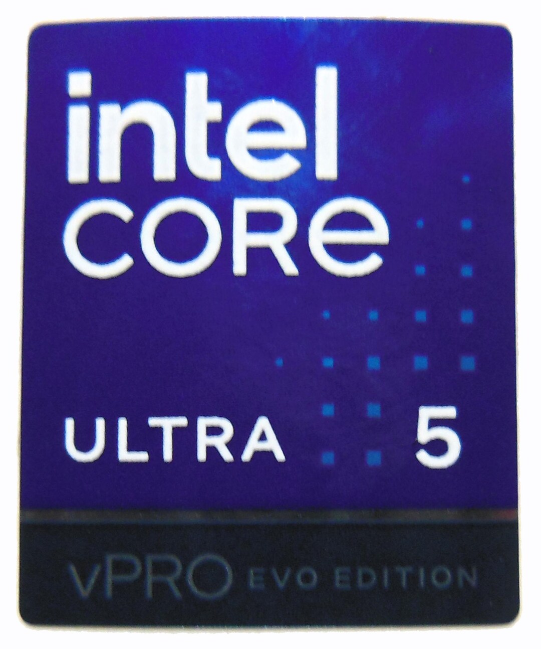 Intel Core 5 Ultra Vpro EVO Edition Sticker 18 X 22mm / 11/16" X 7/8 ...