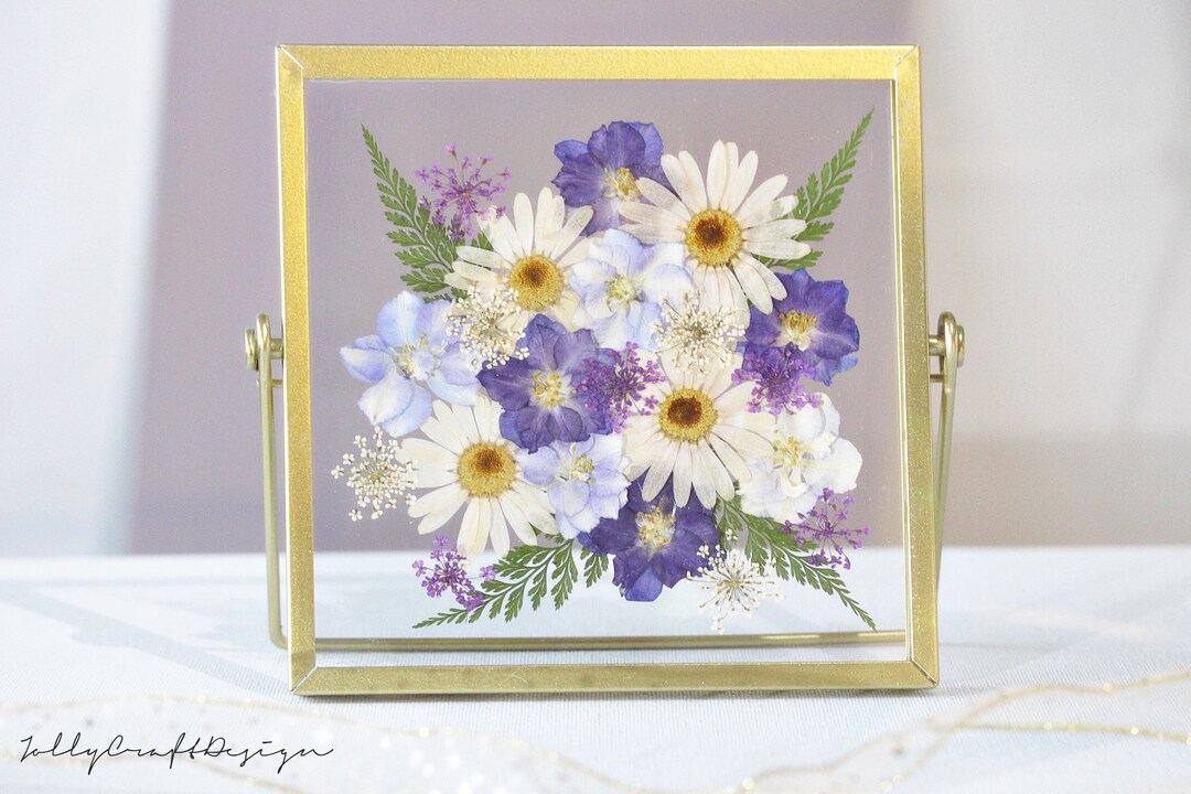 Pressed Flowers Frame Dried Flower Art Frame Pressed Assorted Flowers ...