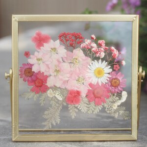 Mixed Pink Pressed Flower Frame, Pressed Flower Floating Frame ...