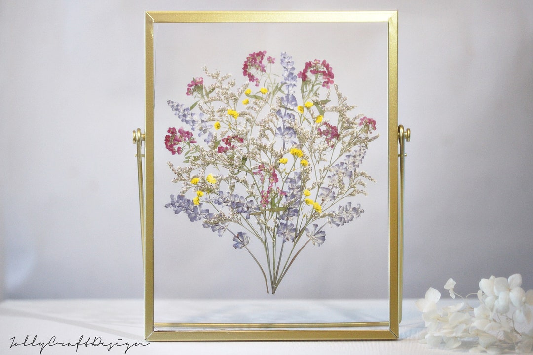 Pressed Flower Frame, Natural Pressed Flower Frame, Pressed Flower Rose ...