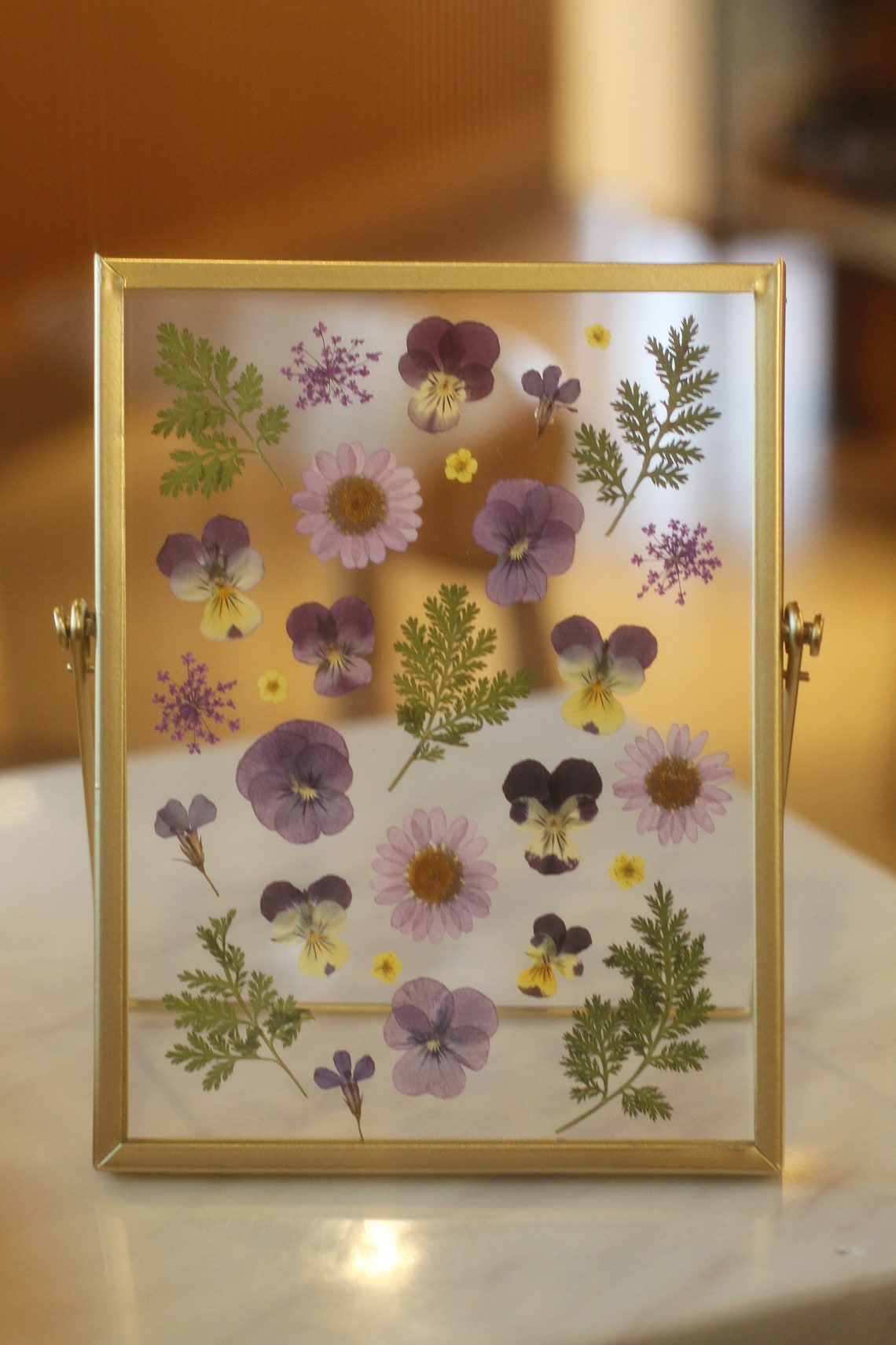 Pressed Flower Frame, Botanical Art Frame, Pressed Dried Flower Frame ...