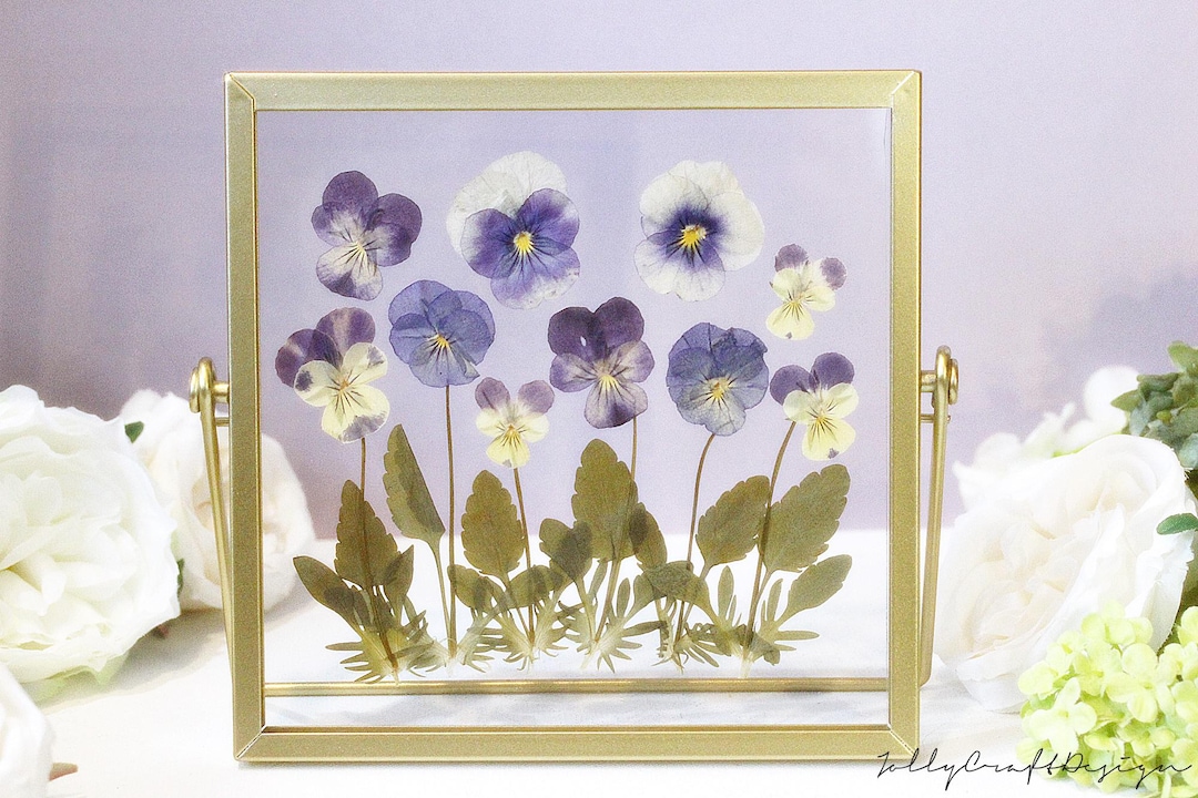 Purple & Violet Pressed Flower Frame, Pressed Flower Floating Frame ...