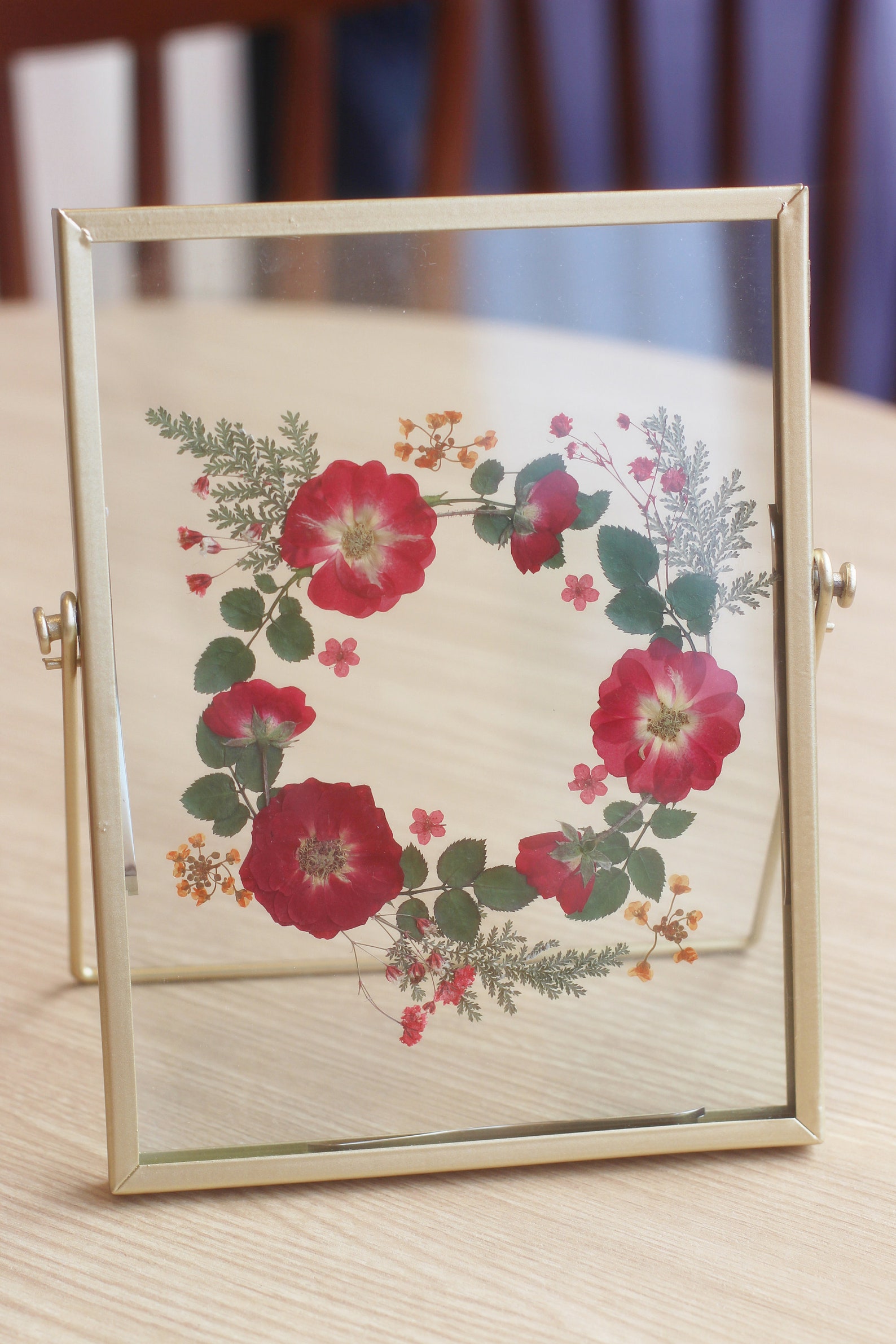 Pressed Flower Frame, Botanical Art Frame, Pressed Dried Flower Frame ...