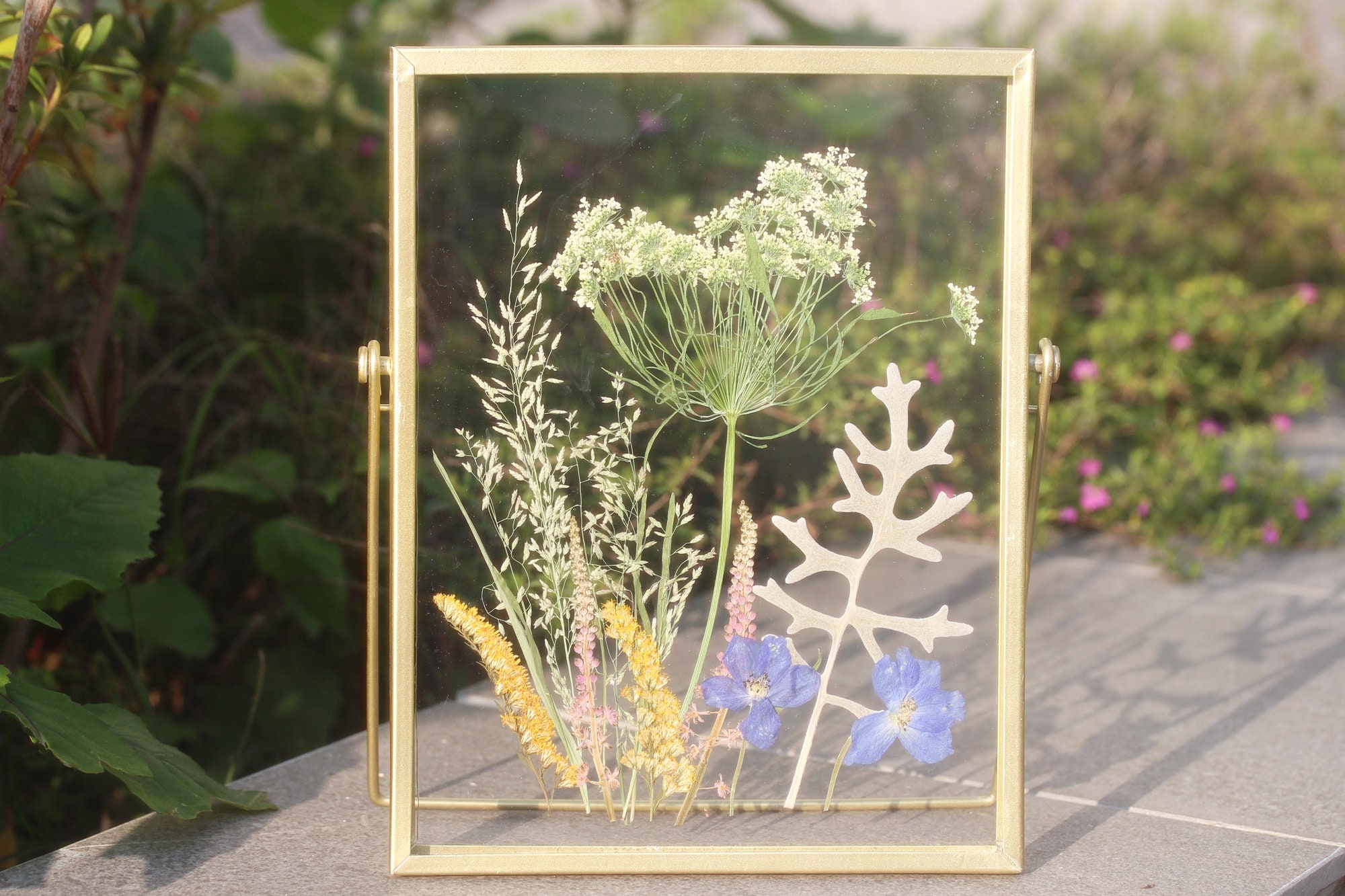 Pressed Flower Frame, Natural Pressed Flower Frame, Pressed Flower Rose ...