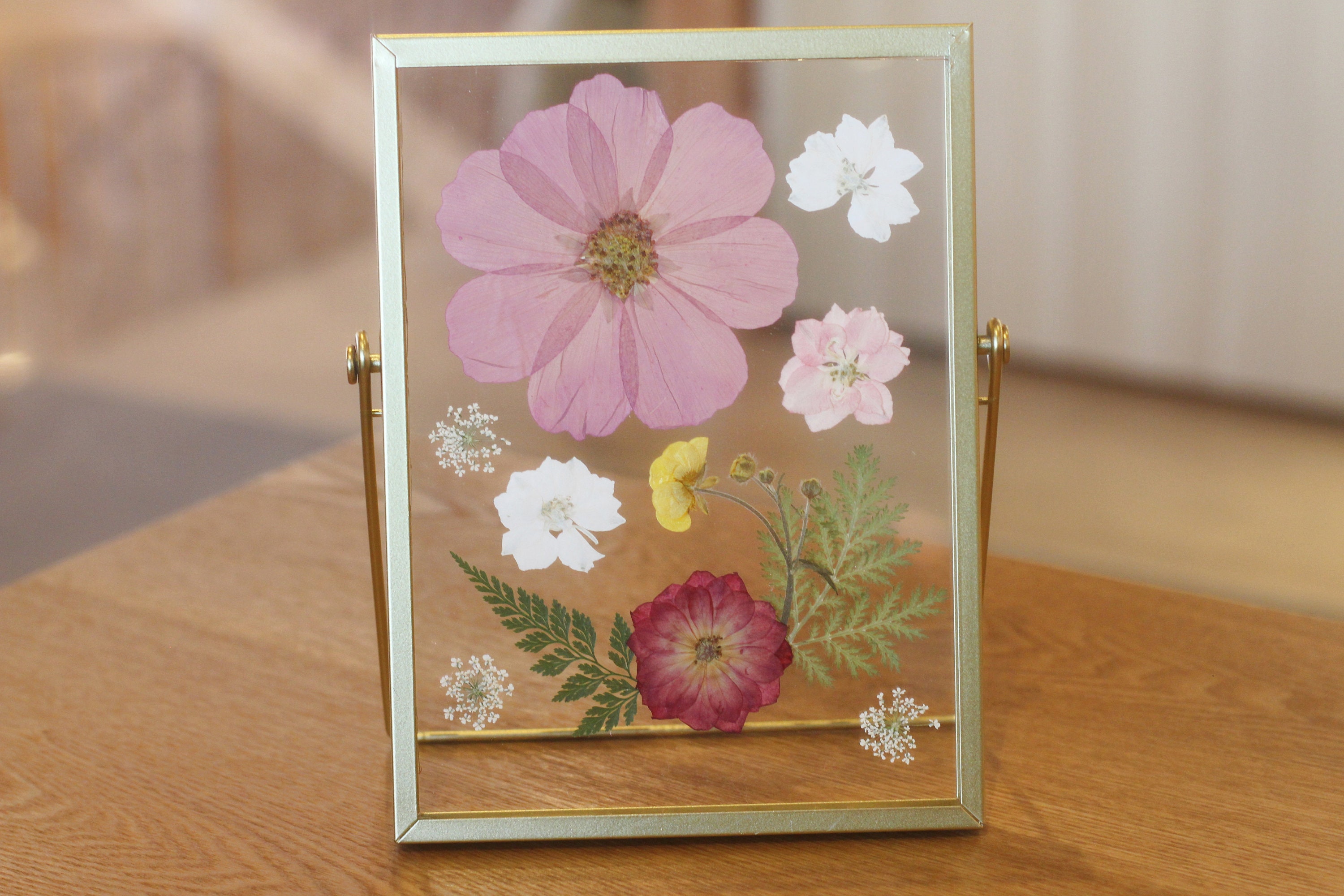 PINK and Red Dried Flower Frame Pressed Flower Frame Pressed - Etsy