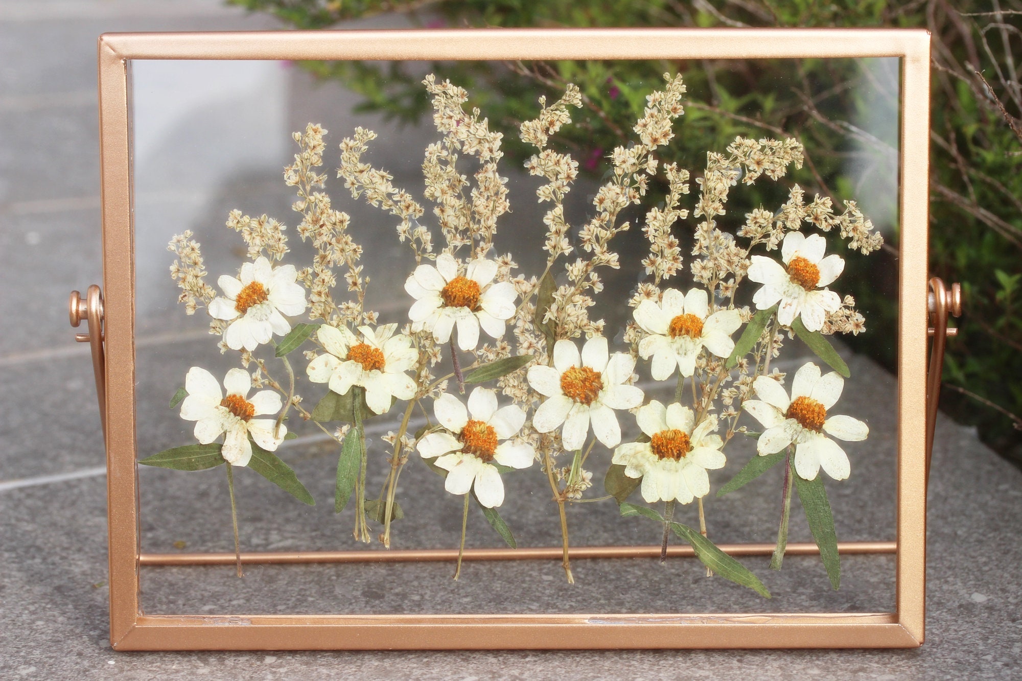 Pressed Flower Frame, Rose Gold Natural Pressed Flower Frame, Pressed ...