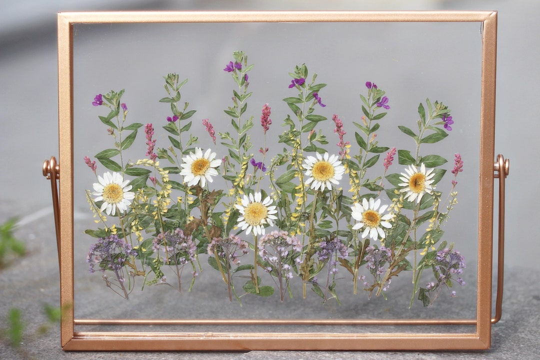 Pressed Flower Frame, Rose Gold Natural Pressed Flower Frame, Pressed ...